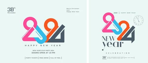Modern Design Sets New Year 2024 Beautiful Numbers Soft Colors Stock ...