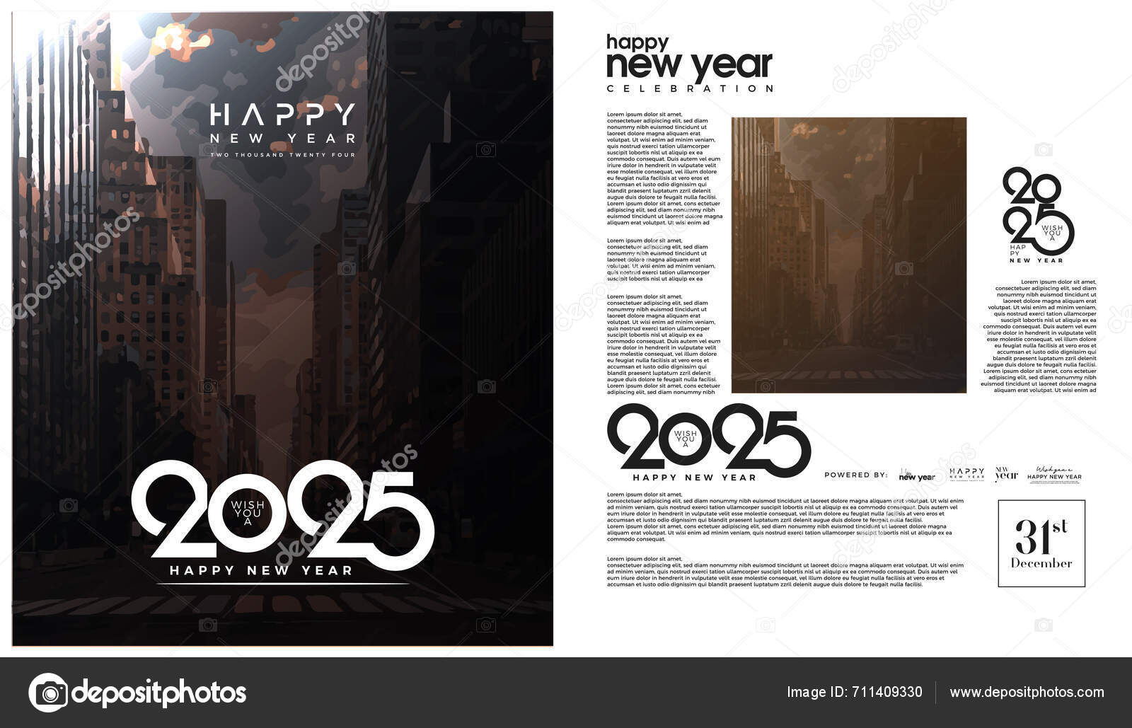 New Year Poster 2025 Poster Design Number 2025 Illustration Building ...