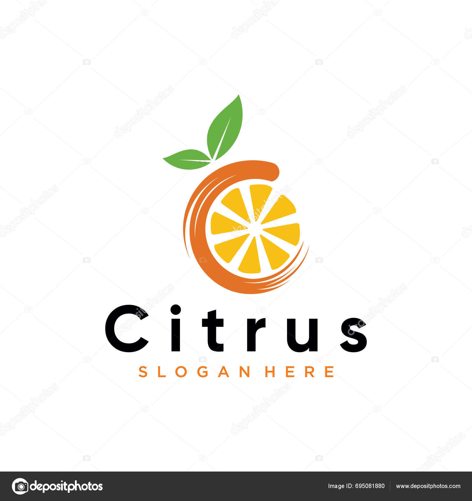 Citrus Logo Design Creative Concept Premium Vector Stock Vector by ...