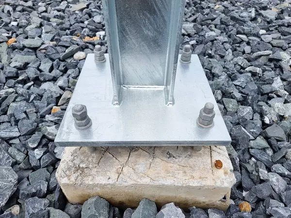 Construction of Substation, Base Plate connection for steel structure ...