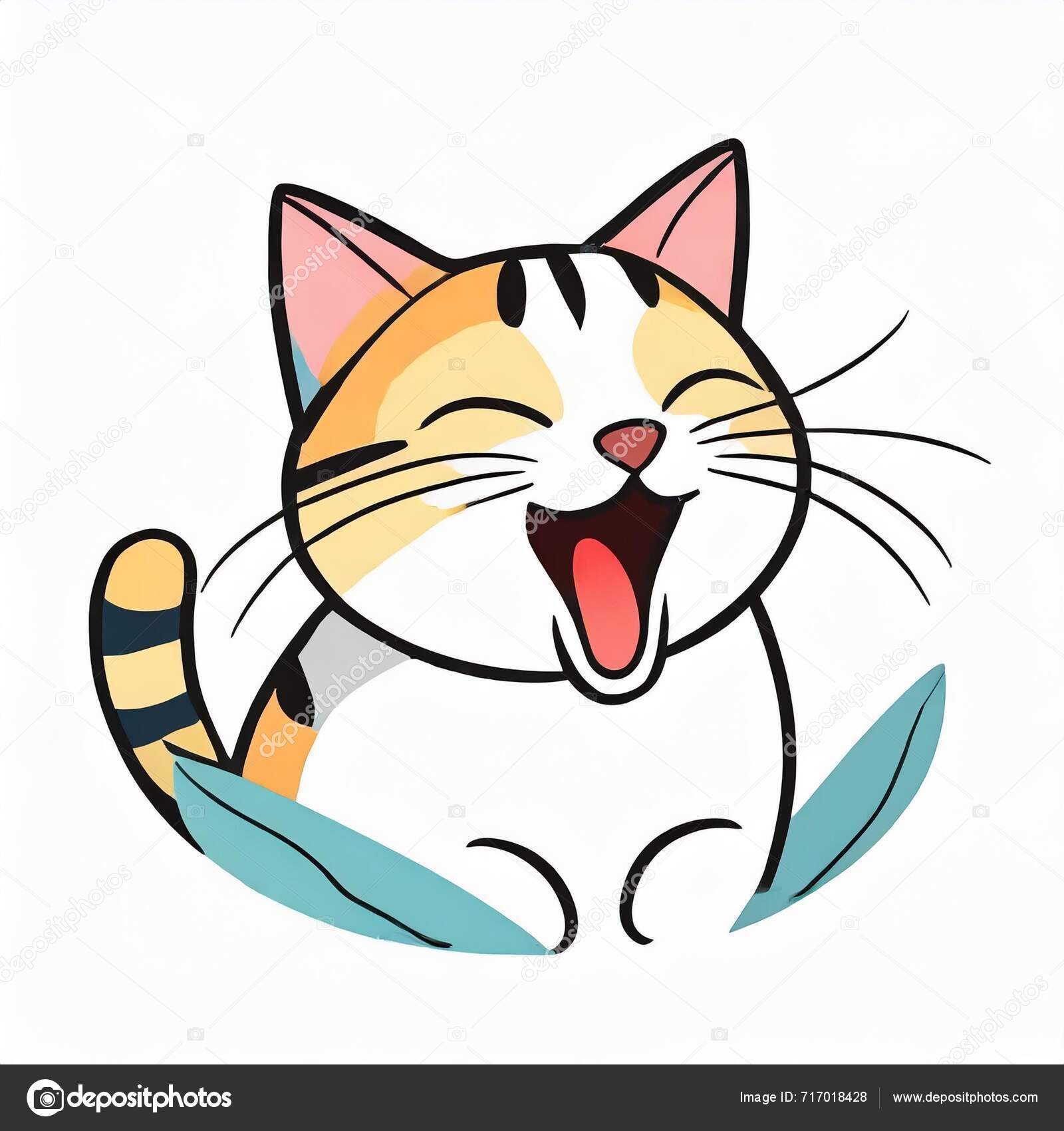 Cute Funny Cat Vector Illustration — Stock Photo © oeiyano7.gmail.com ...