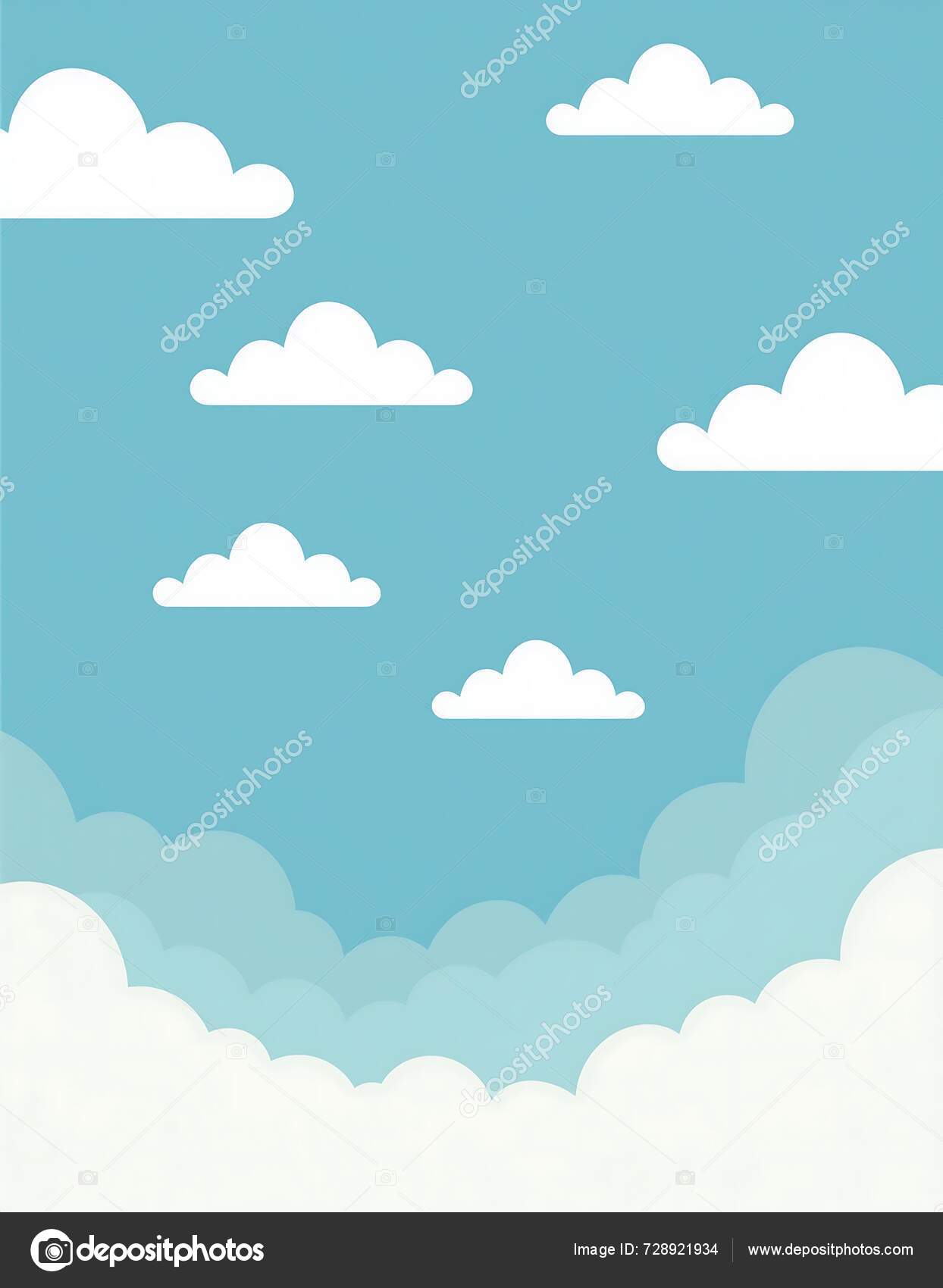 Minimalist Clouds Scene Sky Flat Design — Stock Photo © oeiyano7.gmail ...