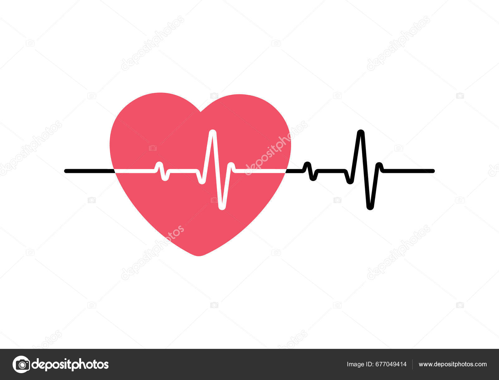 Red Heart Pulse Line White Background Stock Vector by ©kolibri0304 ...