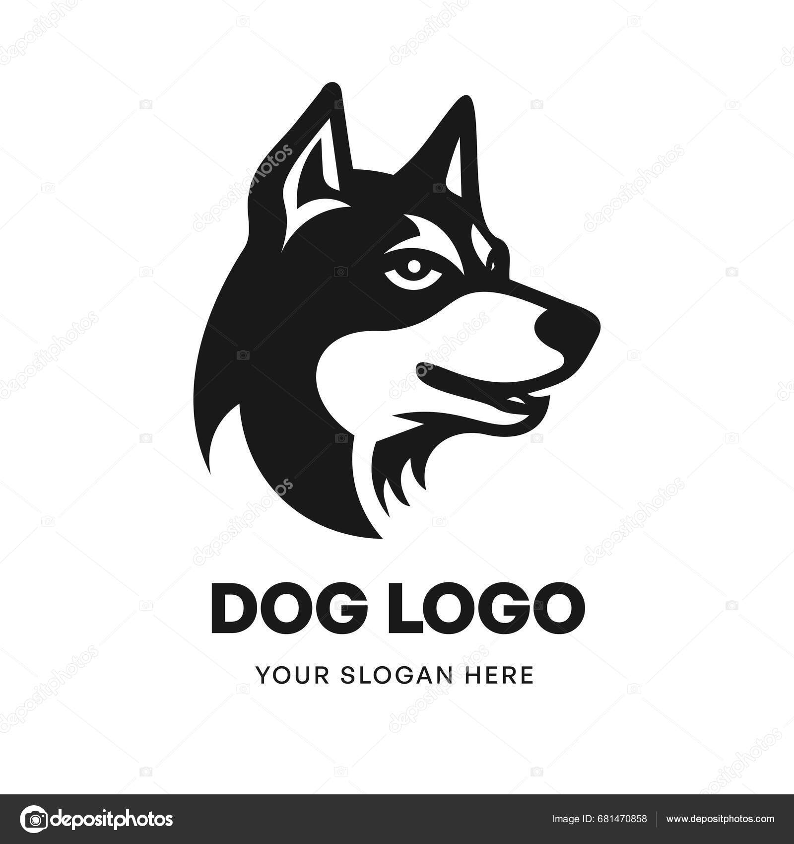 Dog Logo Vector Template Emblem Symbol Head Icon Design Isolated Stock ...