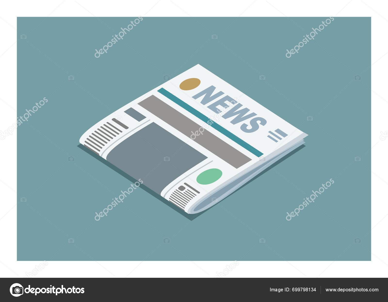 Folded Newspaper Isometric View Simple Flat Illustration Stock Vector By ©supirloko89 699798134