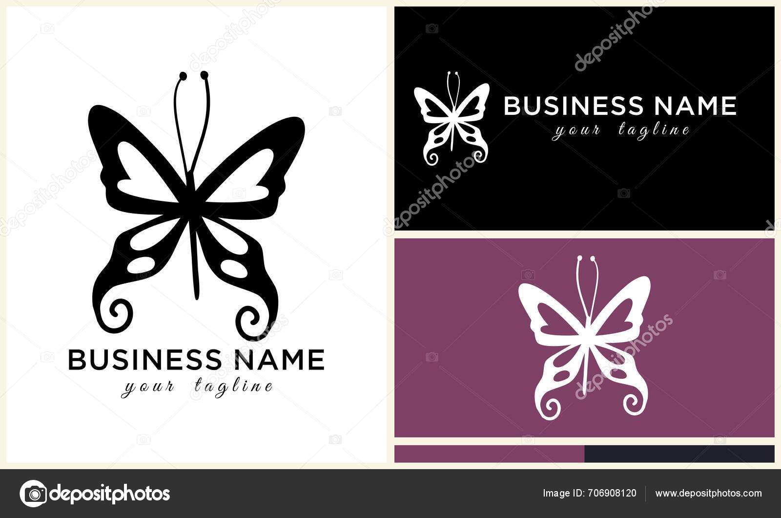 Hand Drawn Butterfly Logo Template Stock Vector by ©cplcrtn 706908120