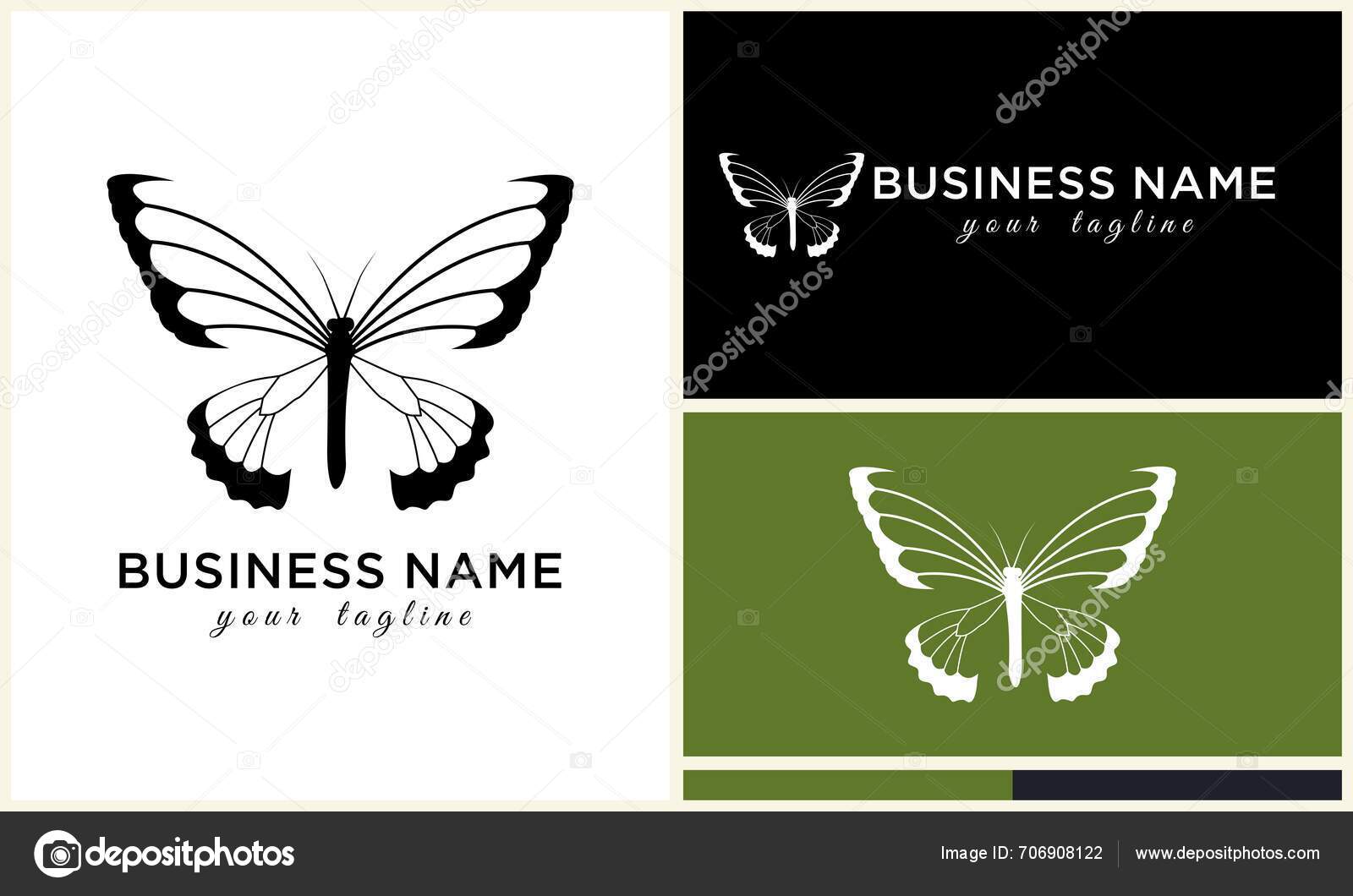 Hand Drawn Butterfly Logo Template Stock Vector by ©cplcrtn 706908122