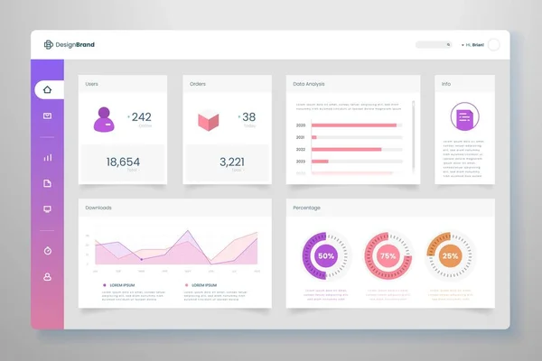 Dashboard User Panel Template Design Business Presentations Workflow ...
