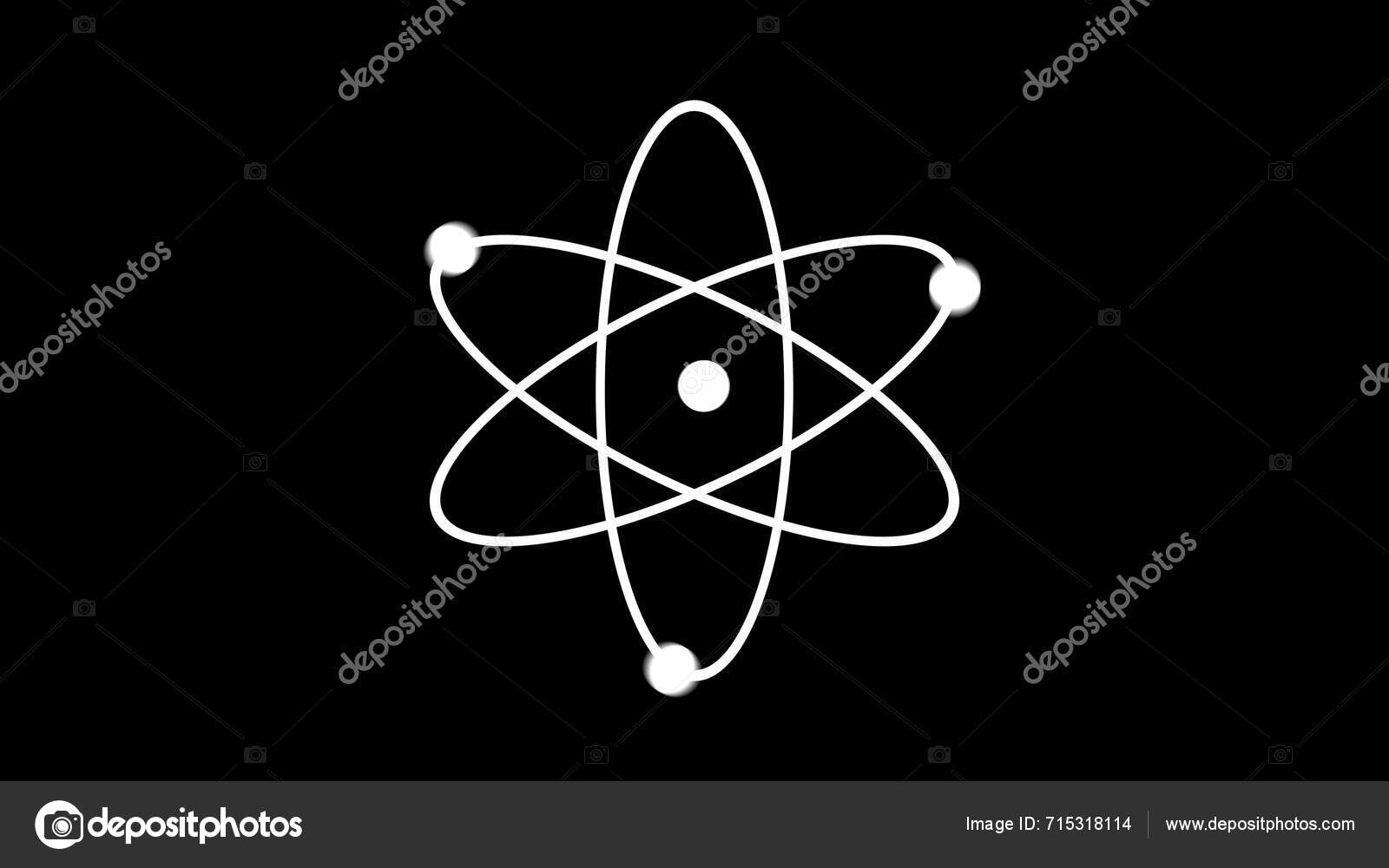 Rotating Quantum Atoms Animation Black Background Abstract Science ...