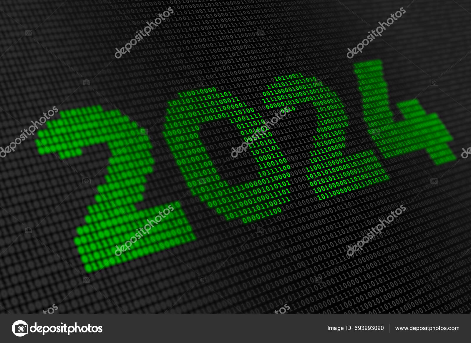 Happy New Year 2024 Bold 2024 Written Screen Green Binary Stock Photo by ©whiskheels 693993090