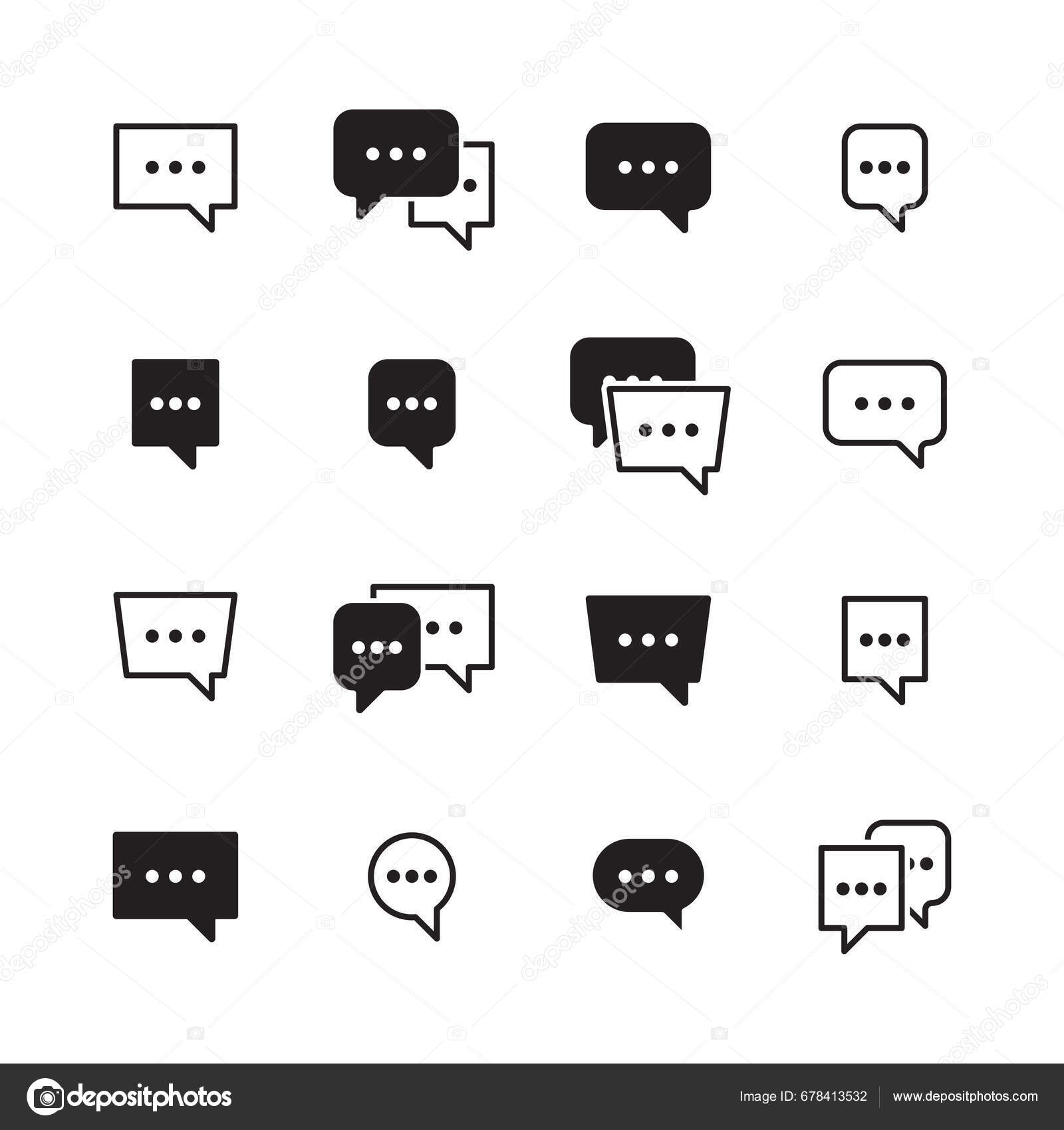 Dialog Bubbles Talking Chatting Box Icons Vector Dialog Pictogram ...