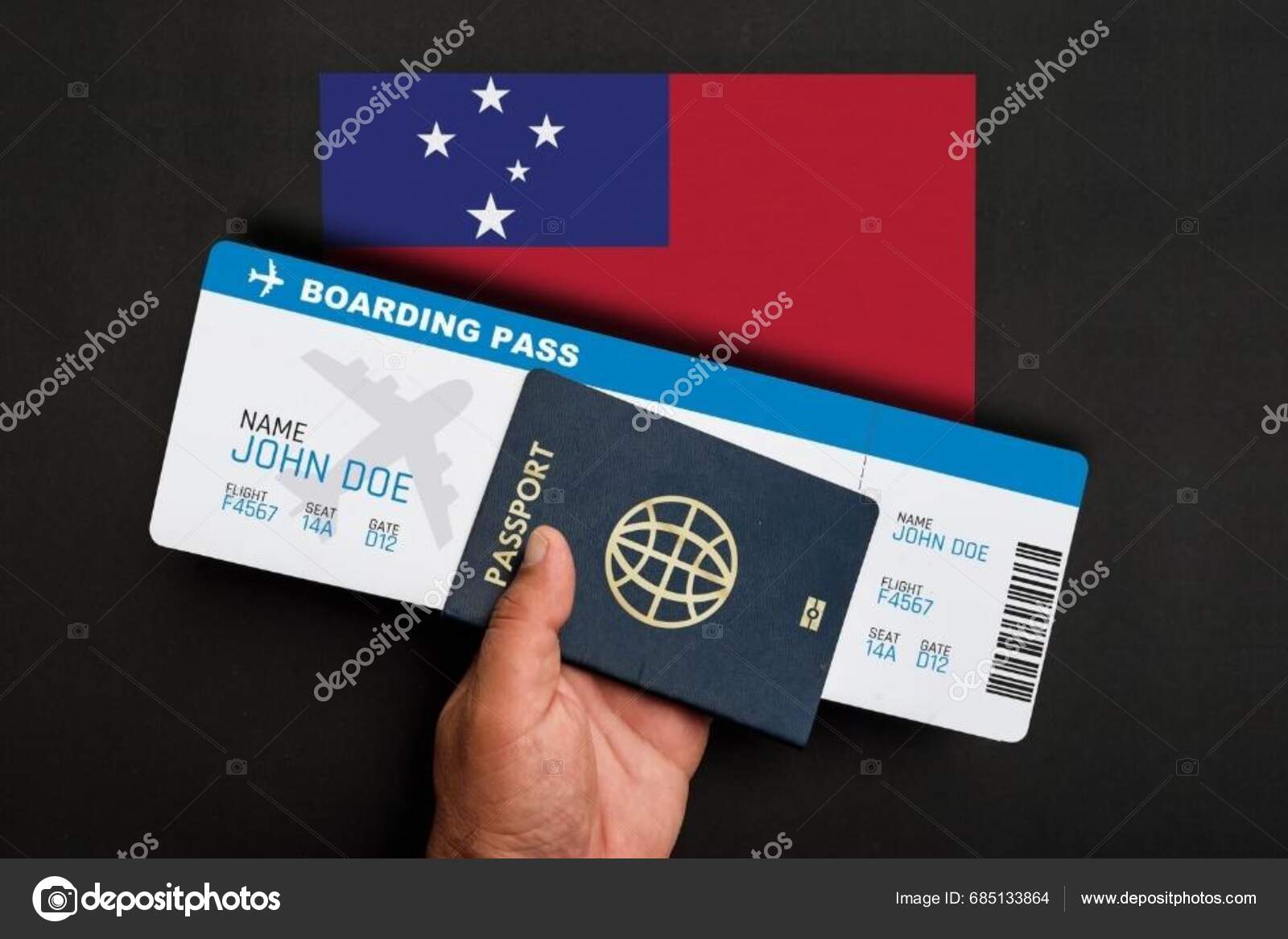 Passport Boarding Pass Flag Samoa Stock Photo by ©EssabryBusiness 685133864