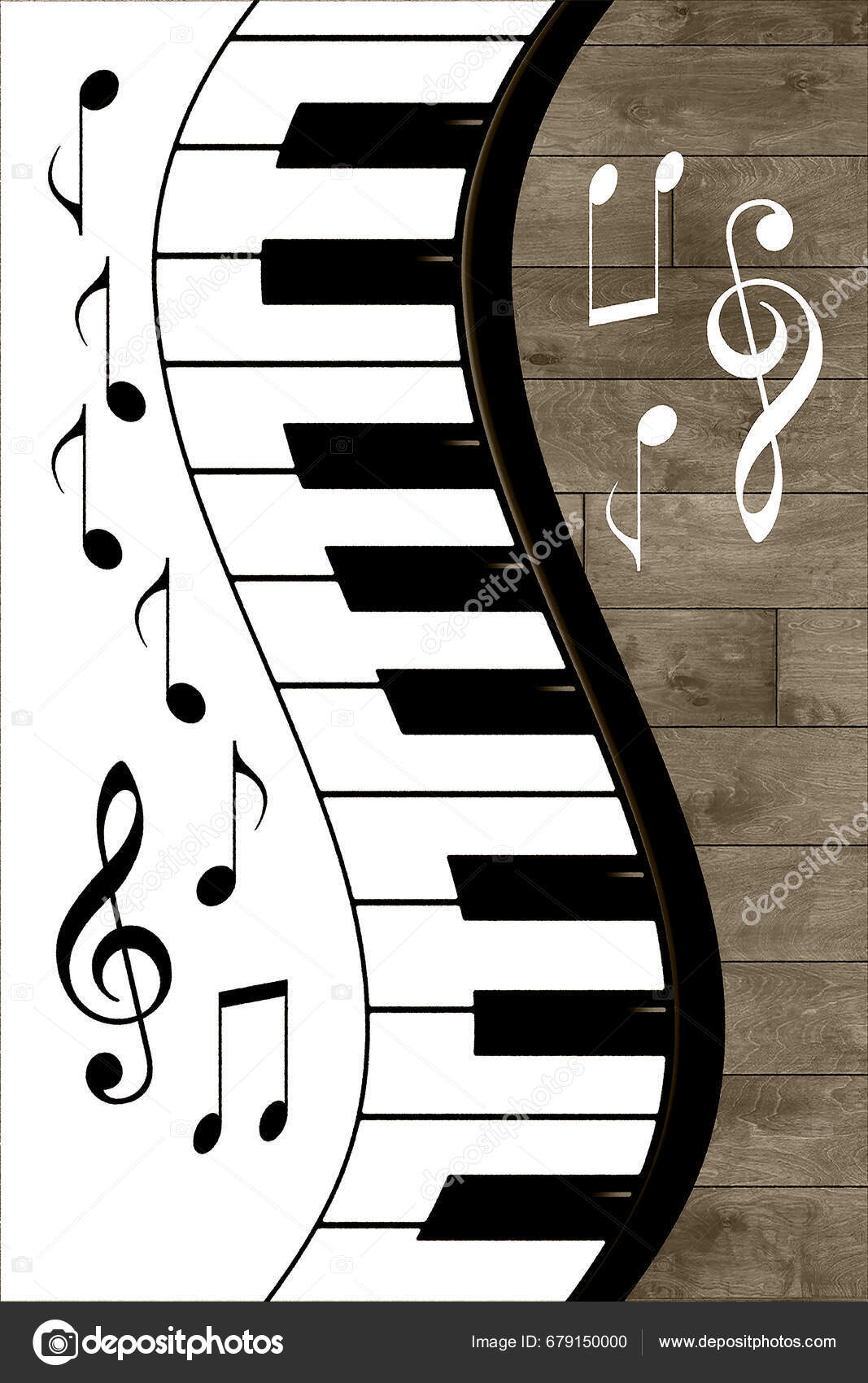 Background Piano Keys Music Notes — Stock Photo © carpetci #679150000