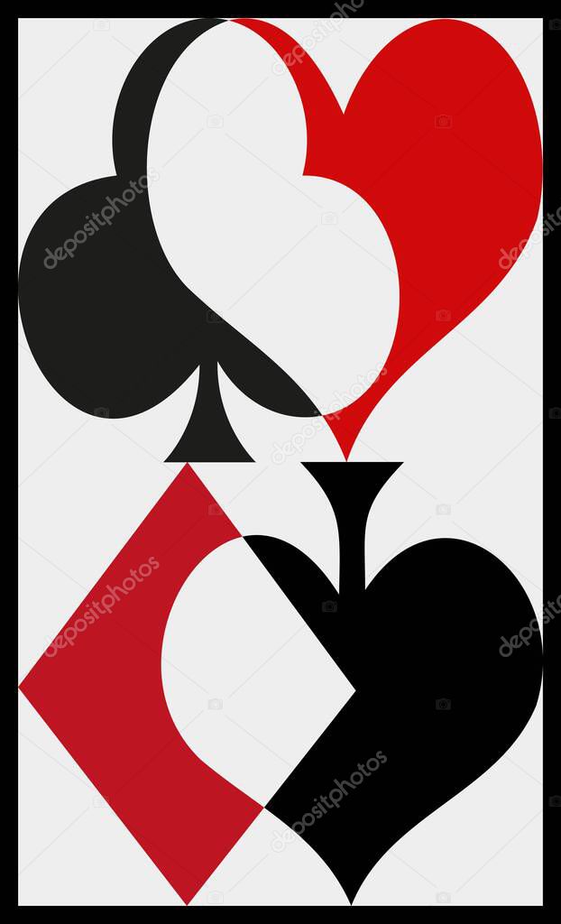 Vanguardista con este vector ilustración de una carta de juego, con trajes únicosChirva ...