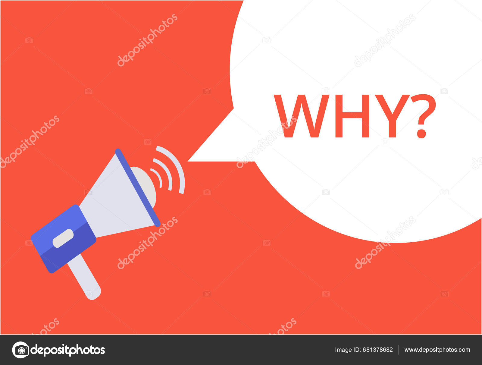 Why Announcement Speech Bubble Megaphone Why Text Speech Bubble Vector ...