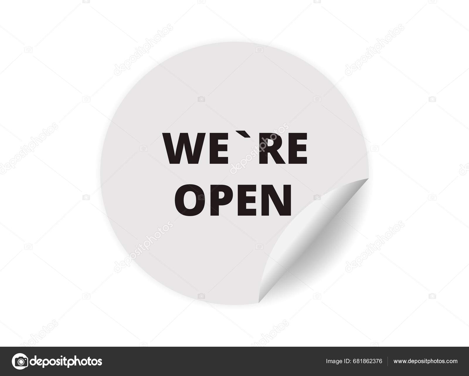 Open Sticker Sign Open Circle Sticker Banner Badge Symbol Vector Stock ...