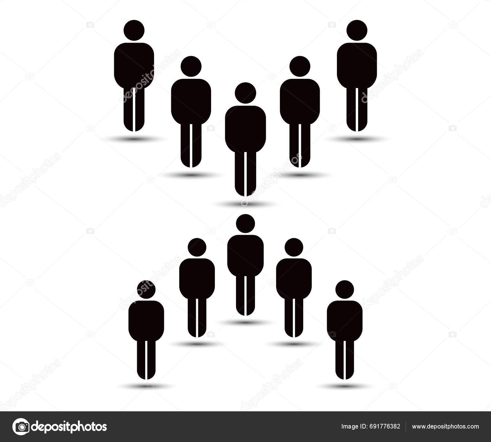 People Icon Basic Straight Flat Style Collection Vector Symbol White ...