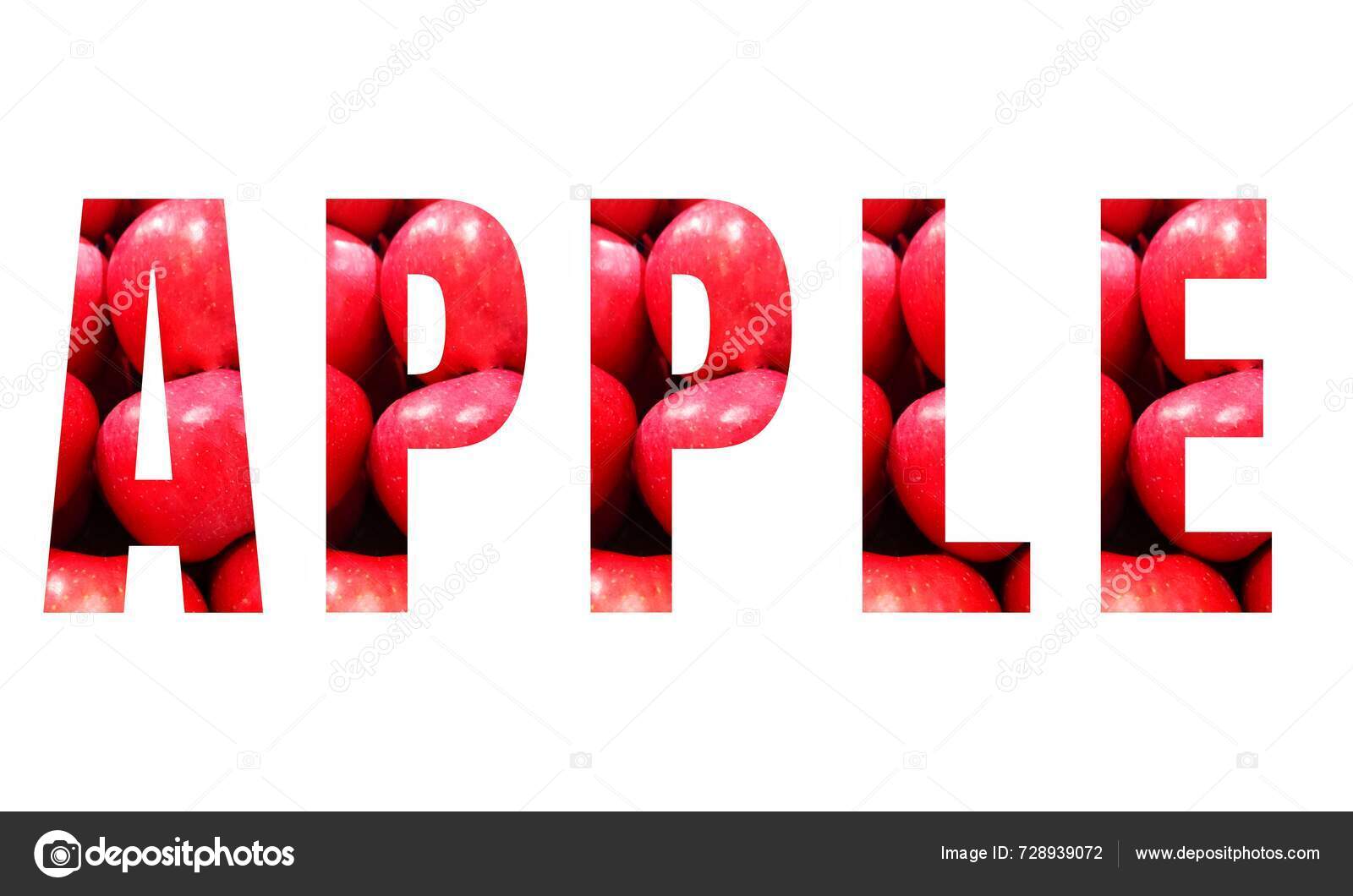 Red Apple Letters Building Word Apple — Stock Photo © Tikalily #728939072