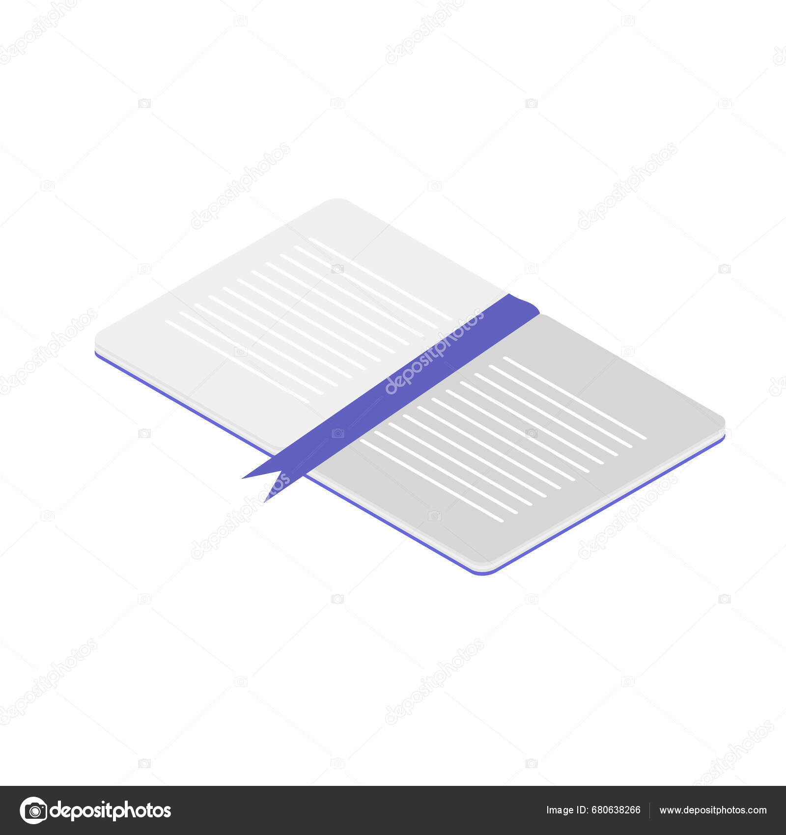 Ilustrasi Buku Terbuka Isometrik Kertas Buku Terbuka Pendidikan ...