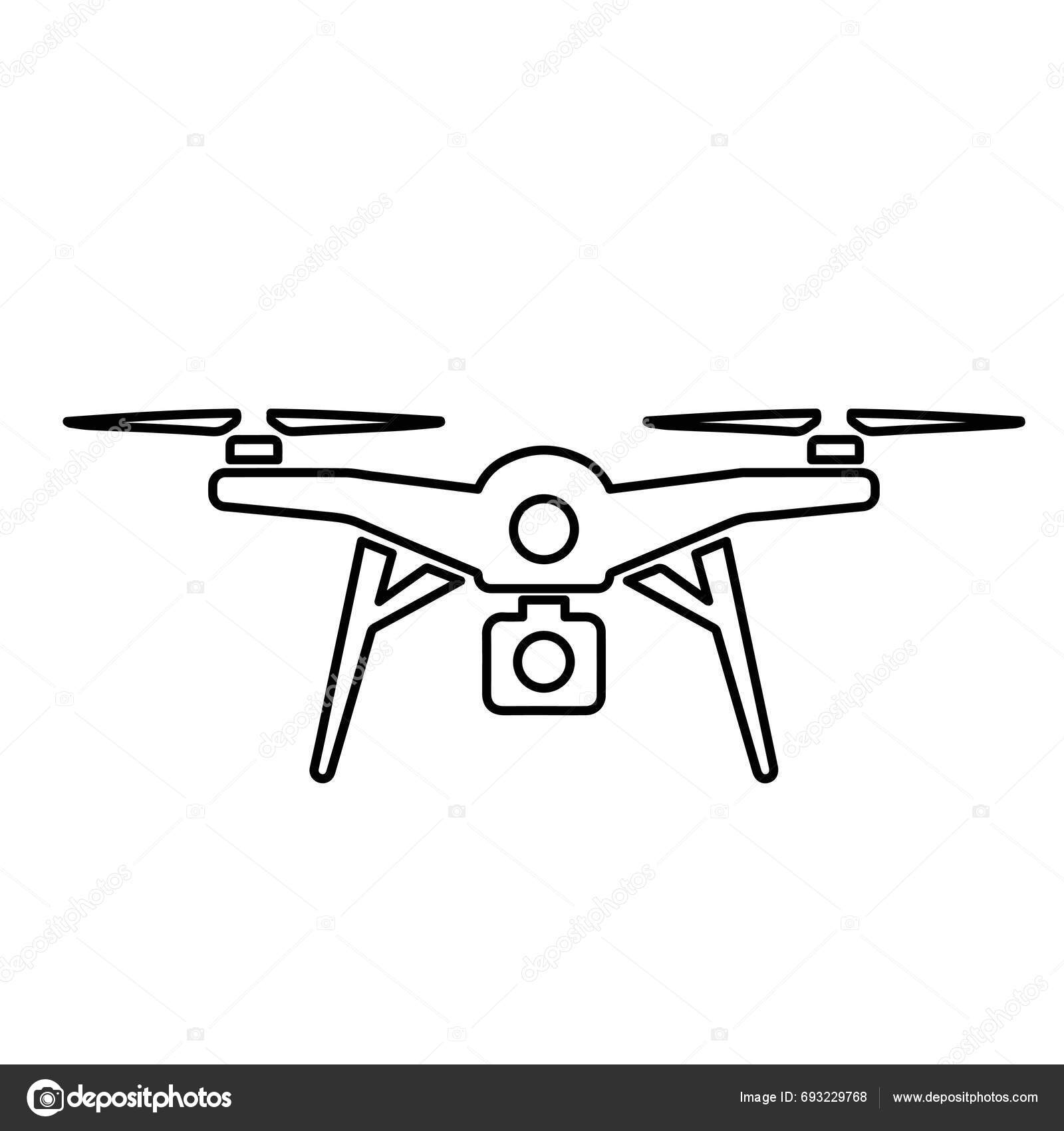 Drone Line Icon Simple Element Illustration Drone Concept Outline Symbol Stock Vector by ...