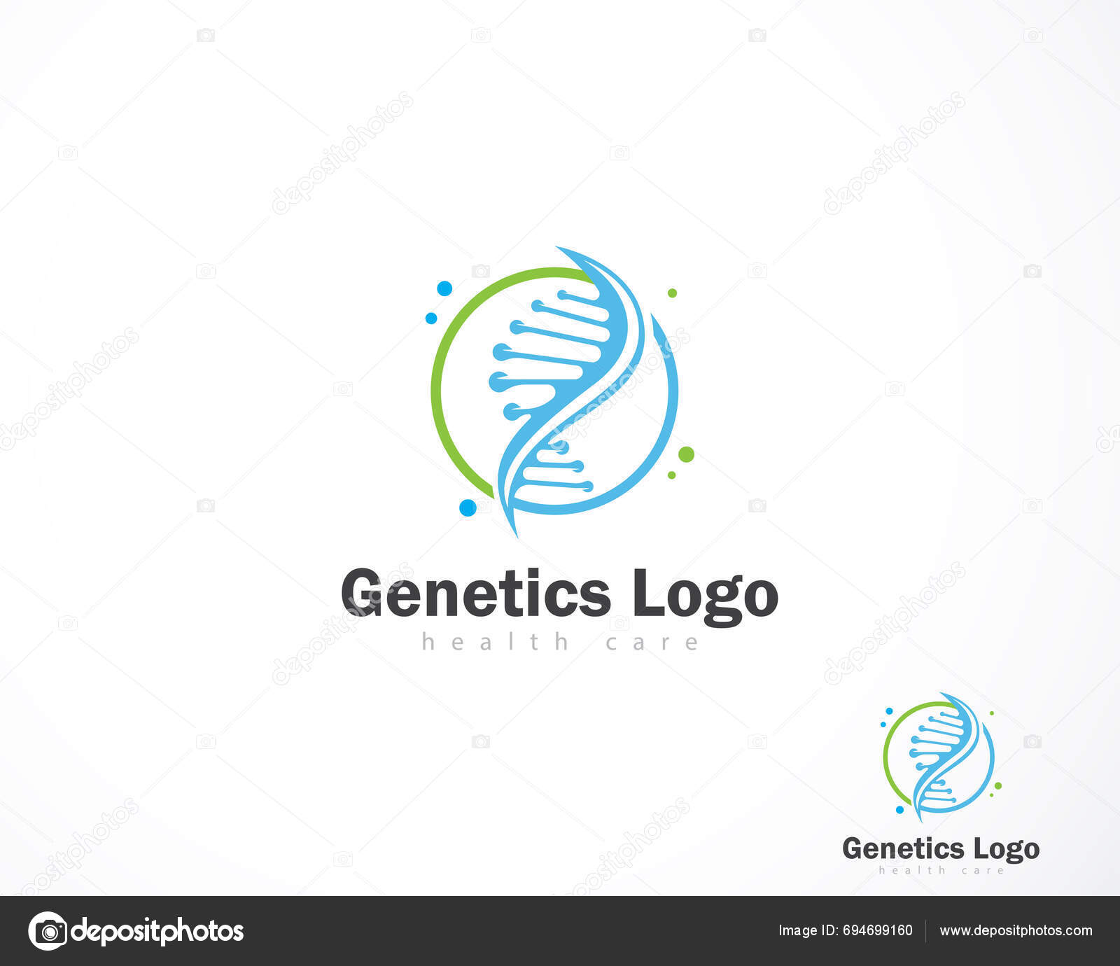 Genetics Logo Creative Dna Emblem Design Concept Vector Stock Vector by ...