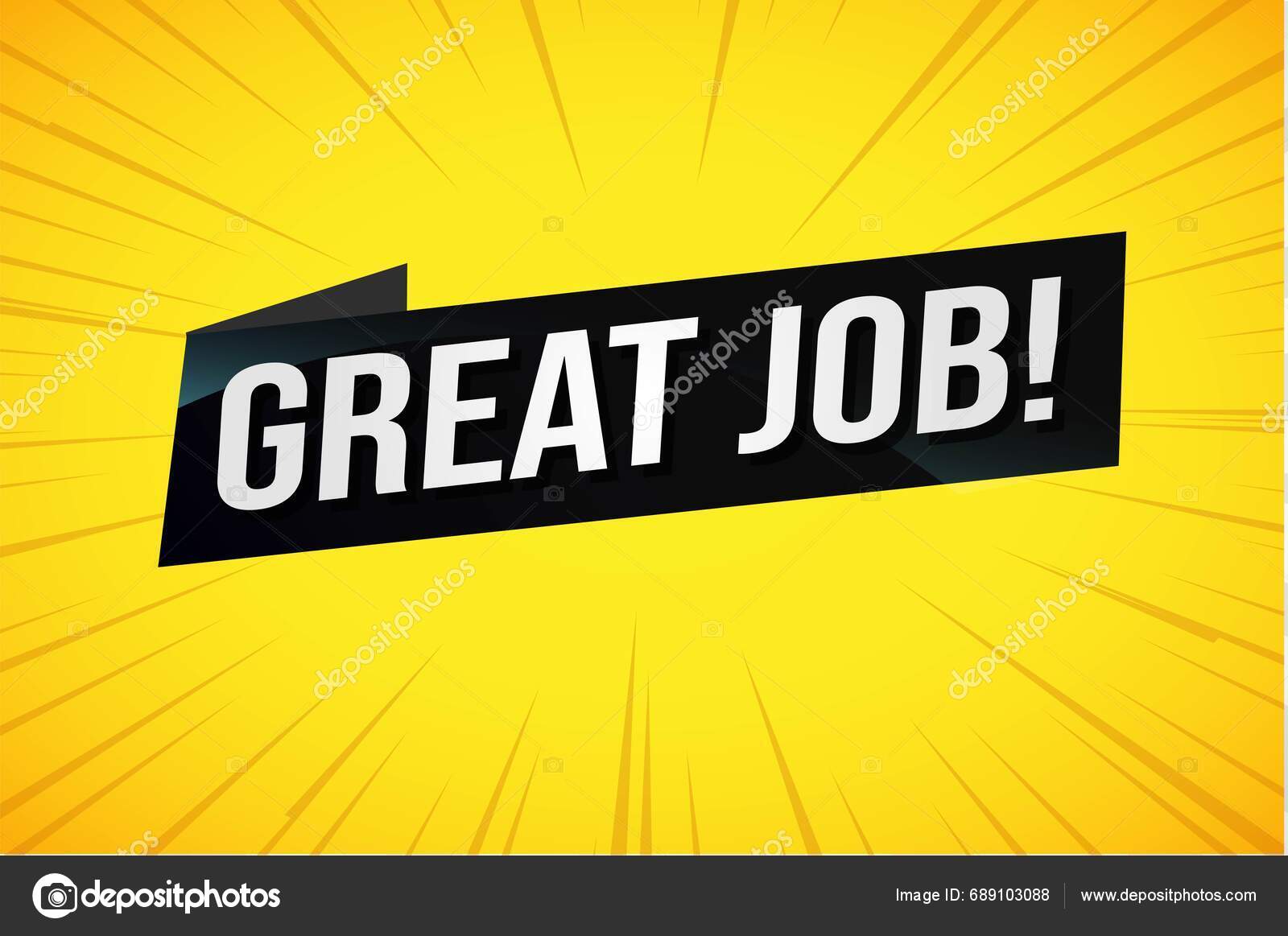 Great Job Word Concept Vector Illustration Lines Style Social Media ...