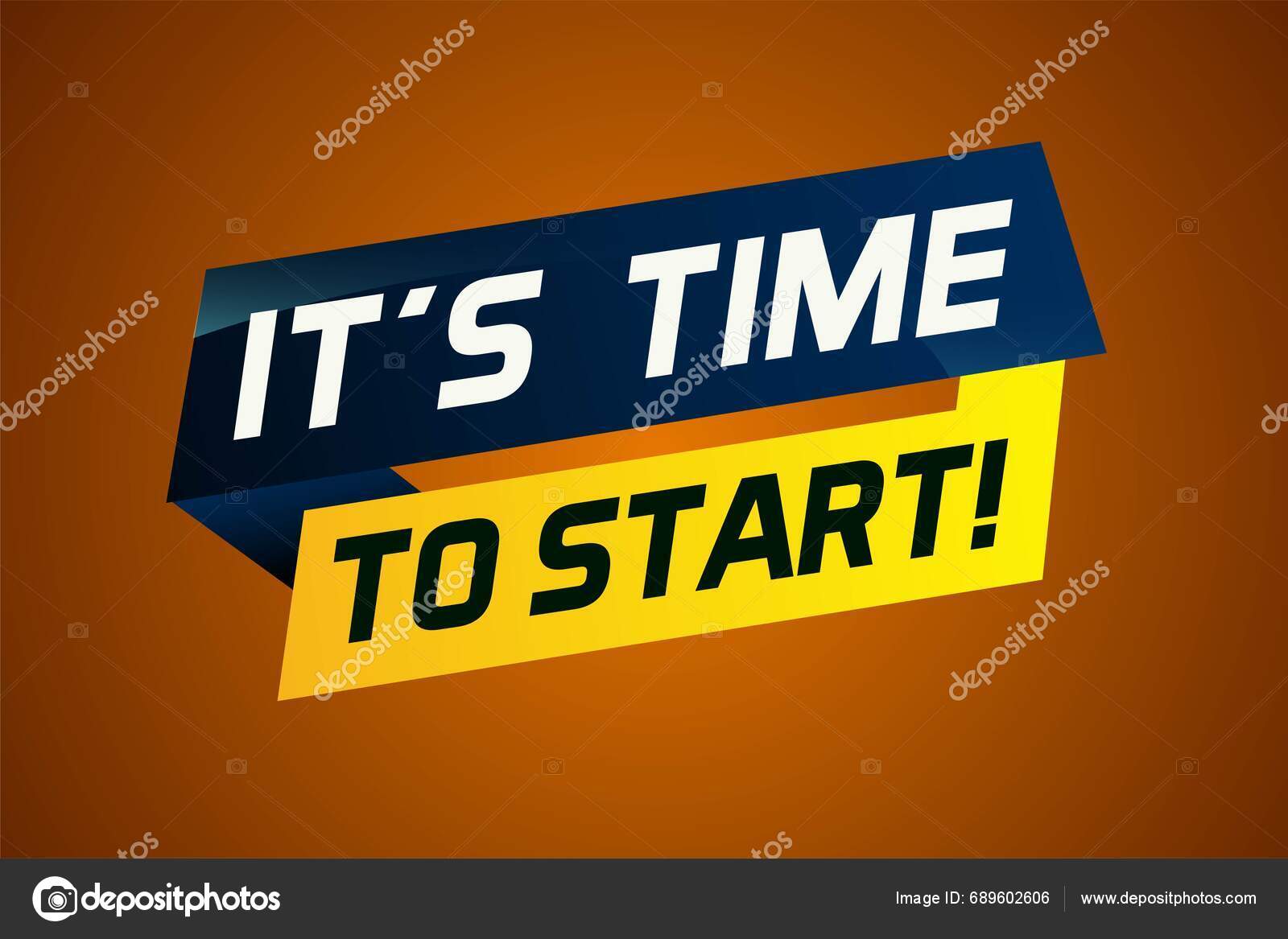 It's Time Start Word Concept Vector Illustration Style Landing Page ...