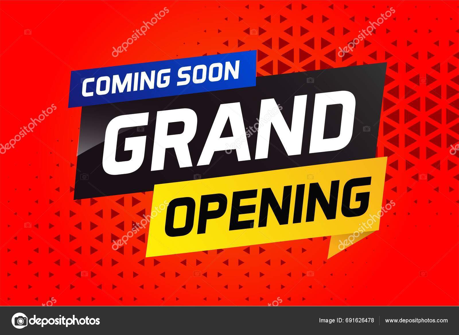 Coming Soon Grand Opening Word Concept Vector Illustration Web Mobile ...