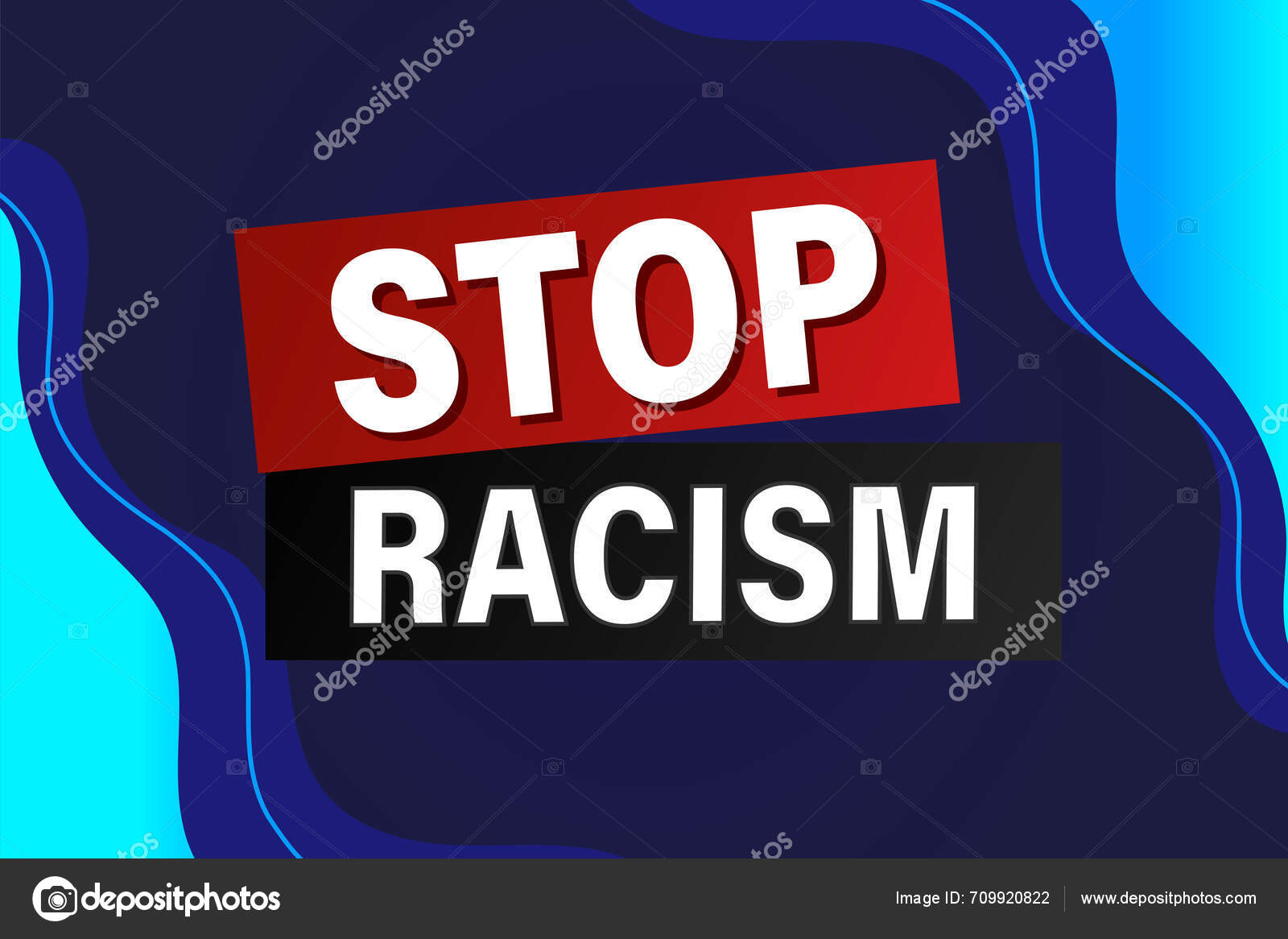 Image vectorielle Arrêter Racisme Affiche Bannière Conception Graphique ...