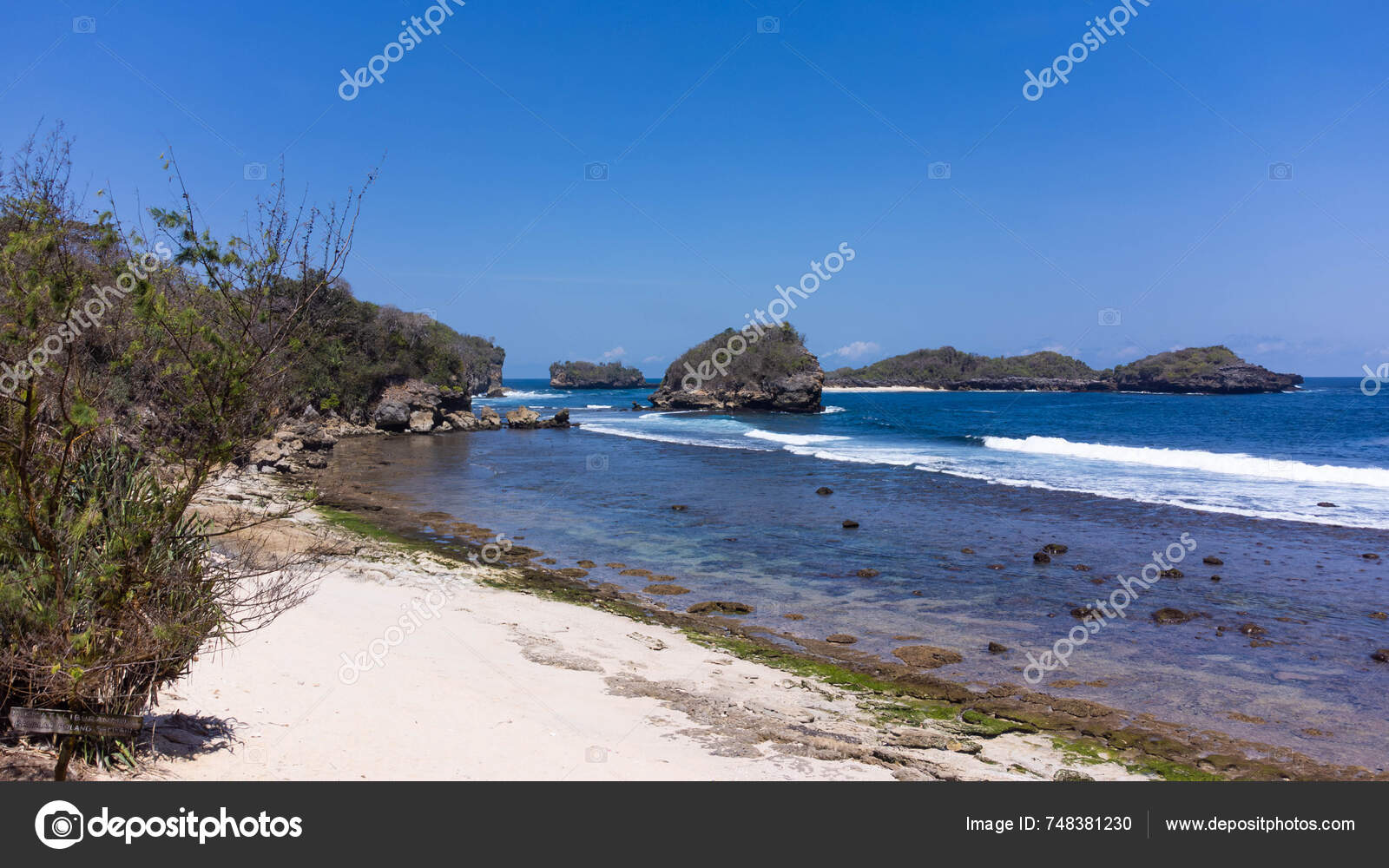 Peh Pulo Beach East Java Indonesia Its Blue Sea Very — Stock Photo ...