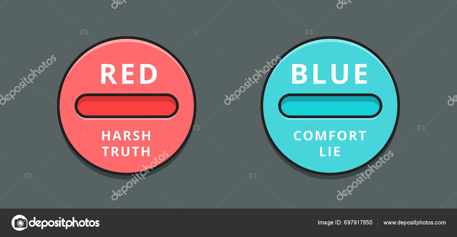 Merah Dan Pil Biru Ilustrasi Vektor Terisolasi Vektor Stok oleh ...