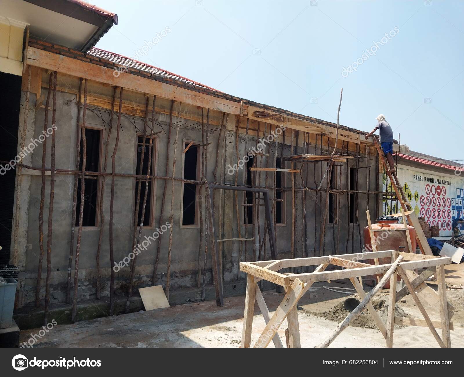 Formwork Cast Concrete Boards Supported Dolken Pairs Sloofs Beams ...