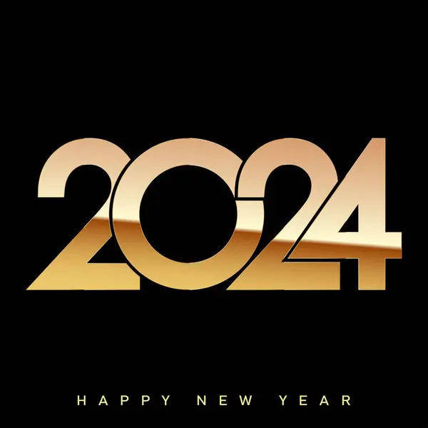 Šťastný Nový Rok 2024 Design Jedinečnými Čísly Premium Vektorový Design ...