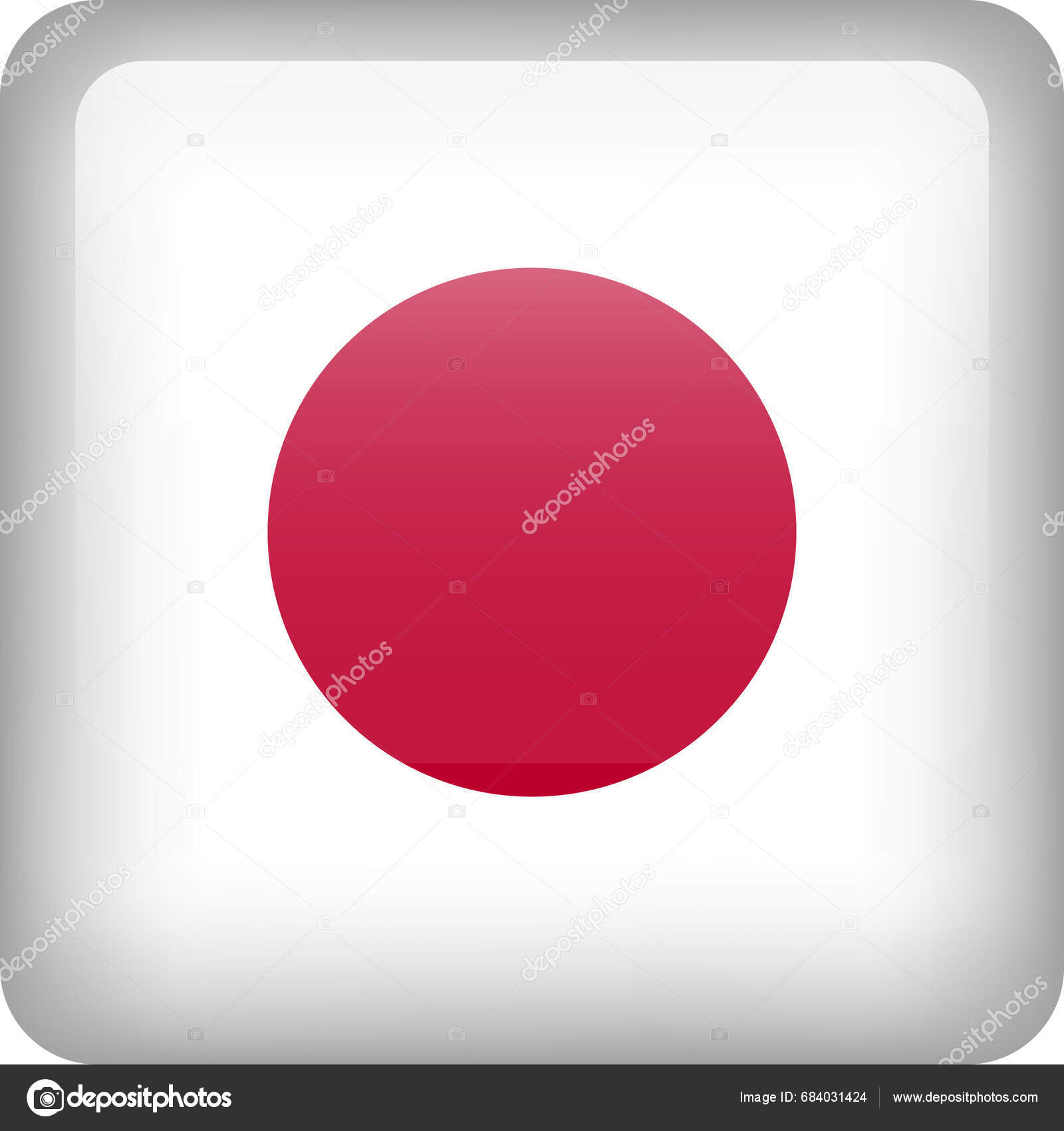 Japan Flag Button Square Emblem Japan Vector Japanese Flag Symbol Stock ...
