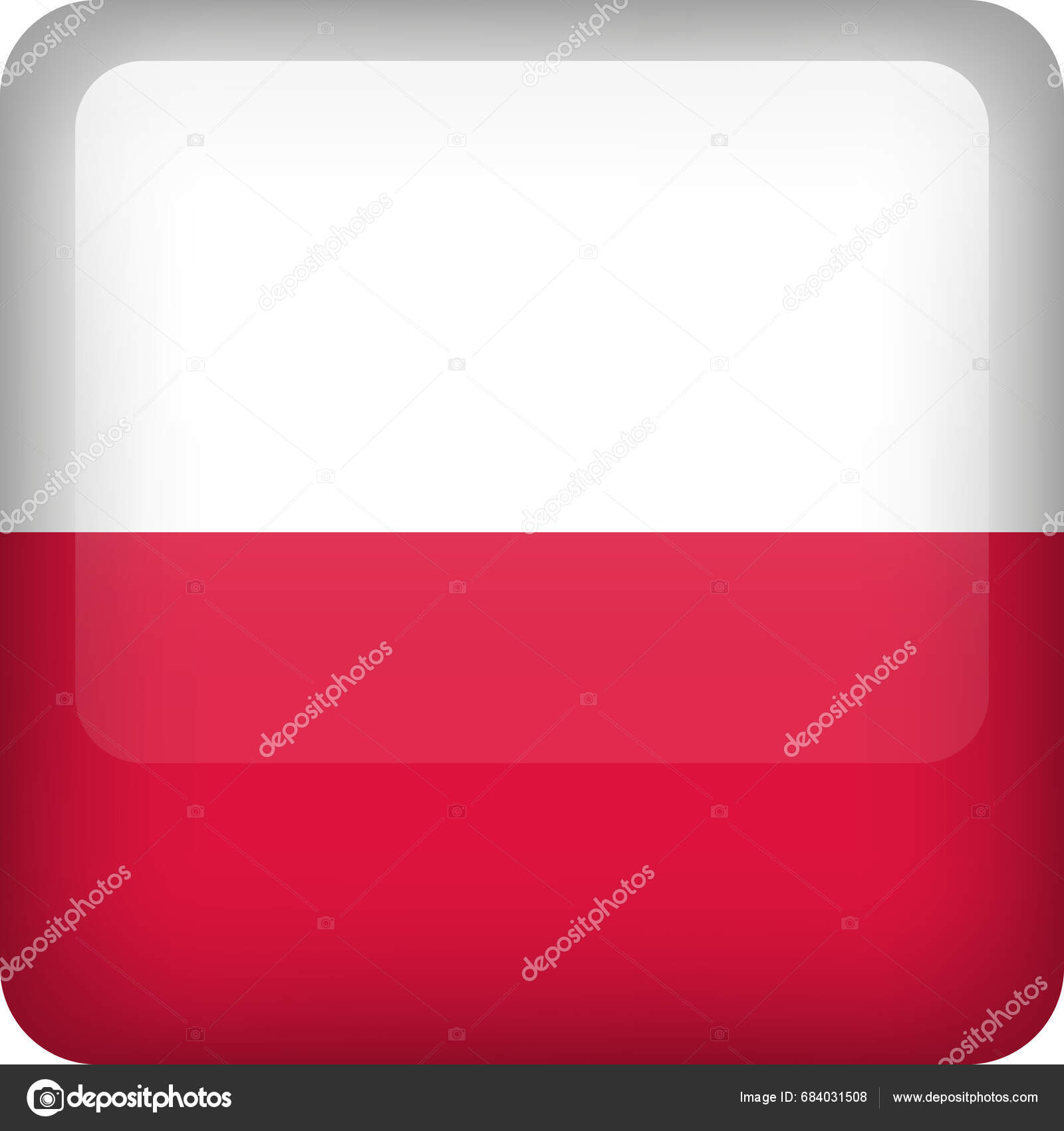 Polish Flag Button Square Emblem Poland Vector Poland Flag Symbol Stock ...