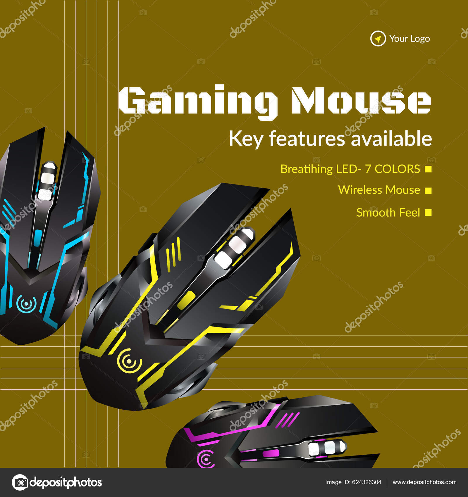 Banner Design Gaming Mouse Template Stock Vector by ©F1Digitals 624326304