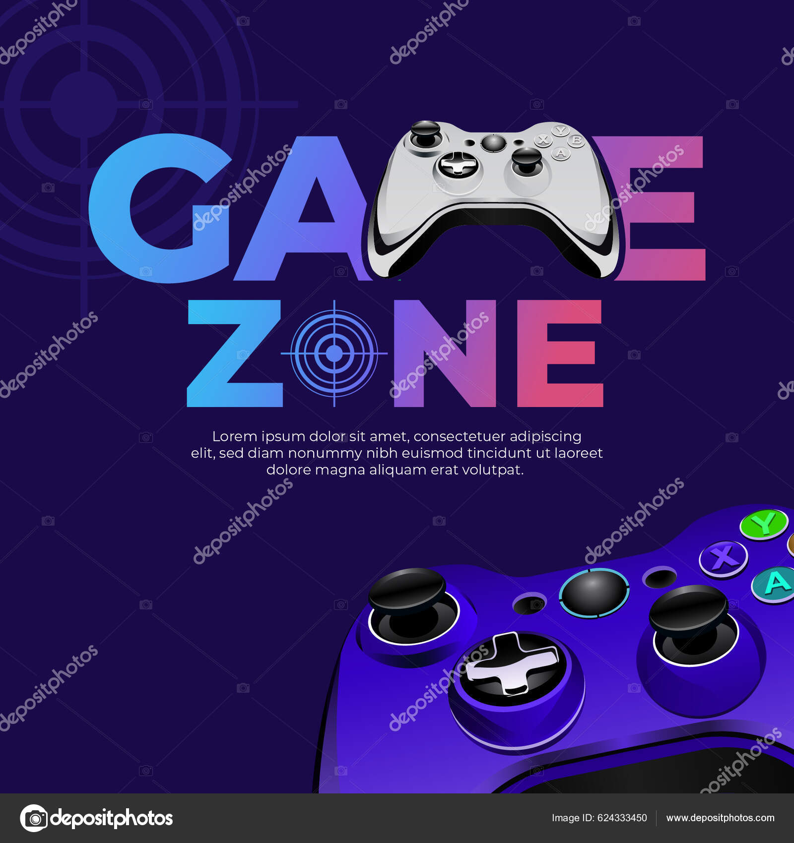 Banner Design Game Zone Template Stock Vector by ©F1Digitals 624333450
