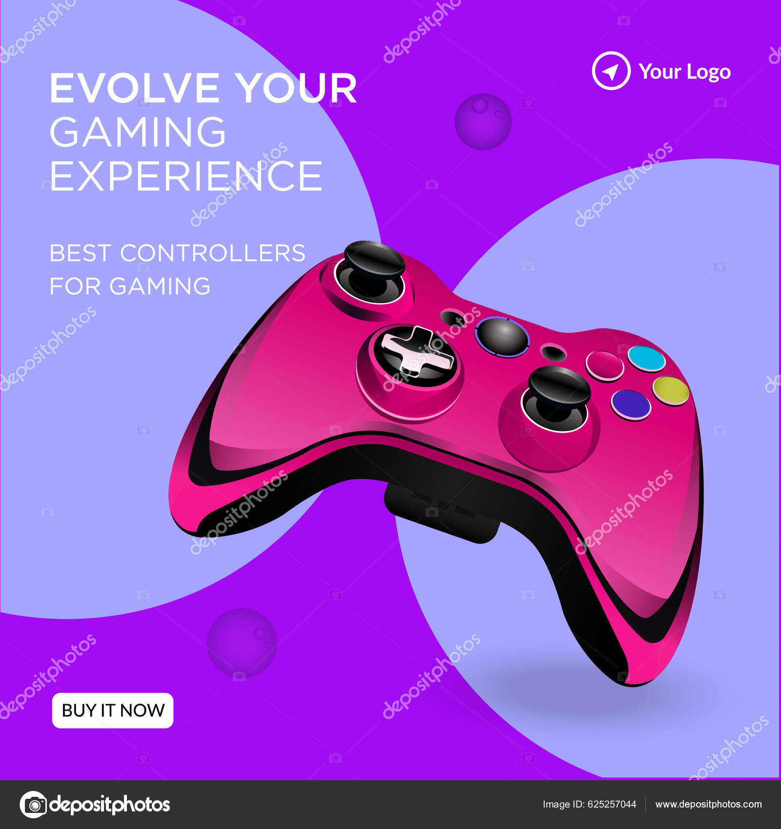 Banner Design Best Controllers Gaming Template Stock Vector by ...