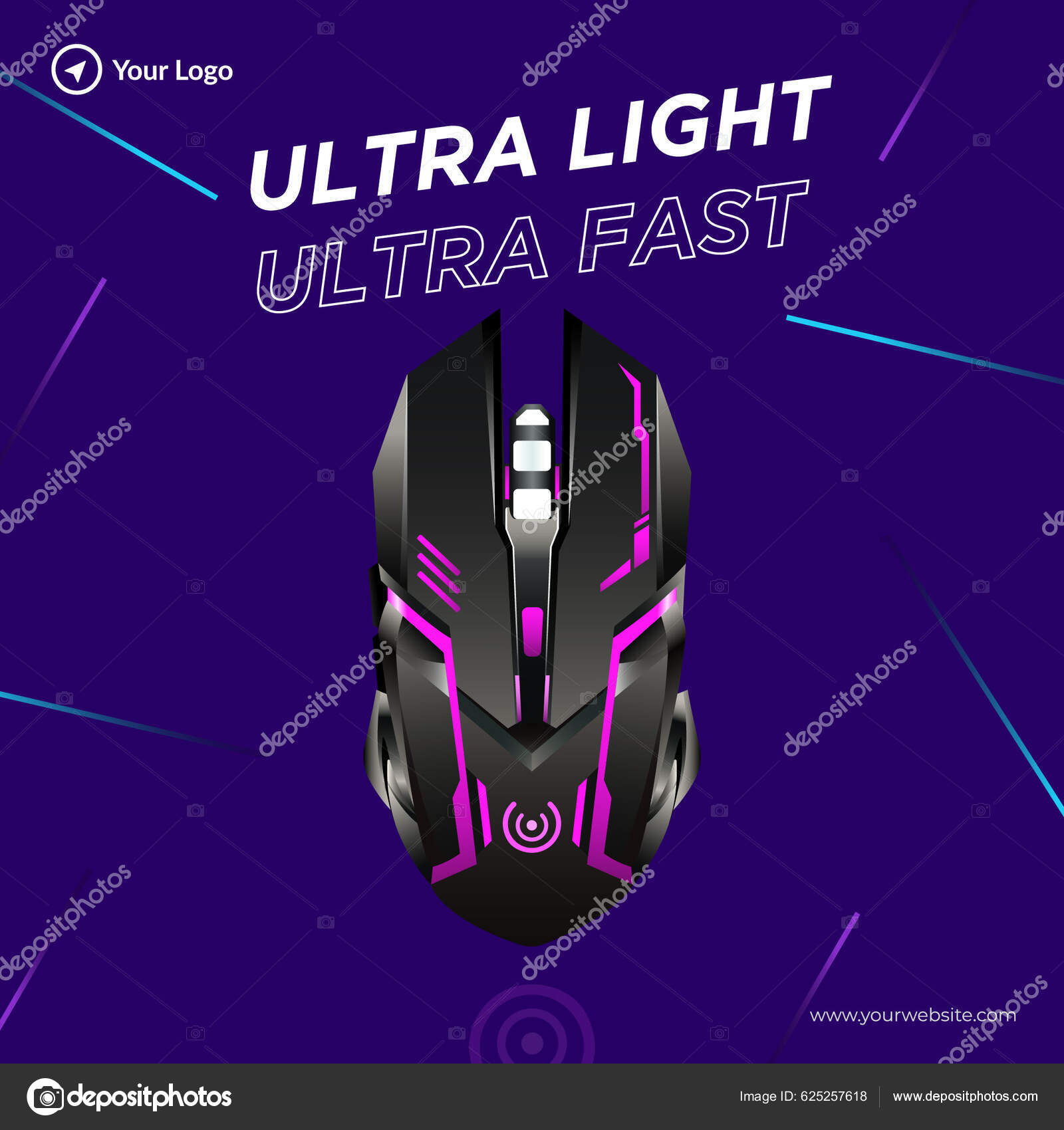 Banner Design Ultra Light Ultra Fast Template Stock Vector by ...