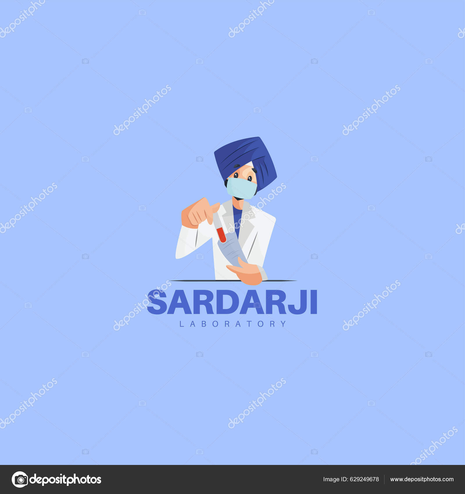 Sardar Laboratory Vector Mascot Logo Template Stock Vector by ...