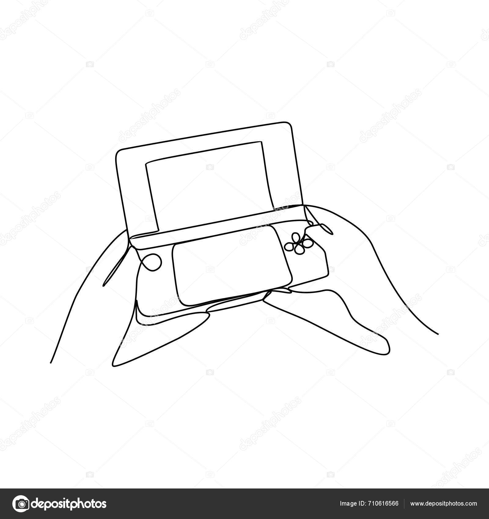 One Continuous Line Drawing People Playing Soccer Video Games Room ...