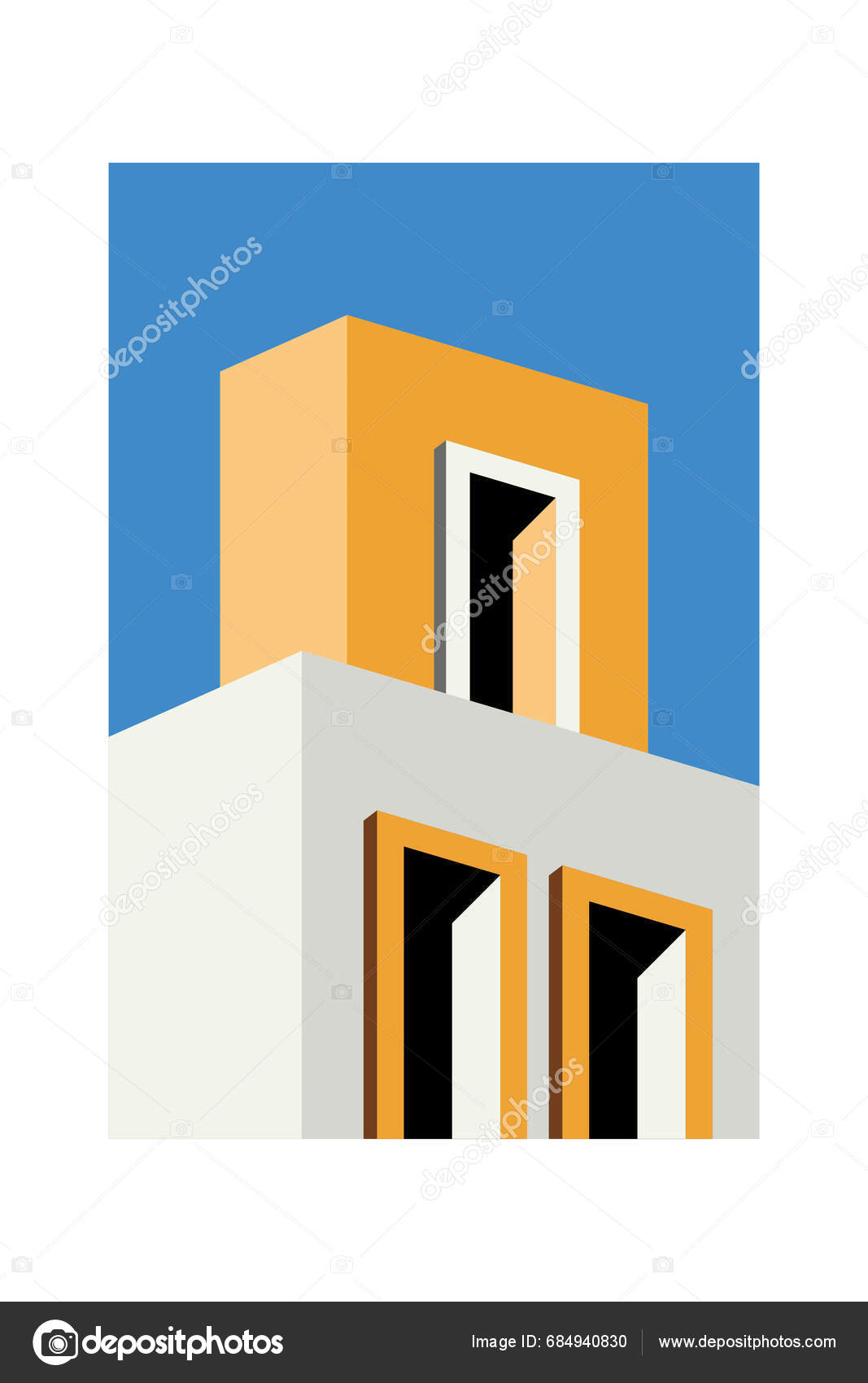 Simple Minimalist Building Wall Art Decoration Architecture ...