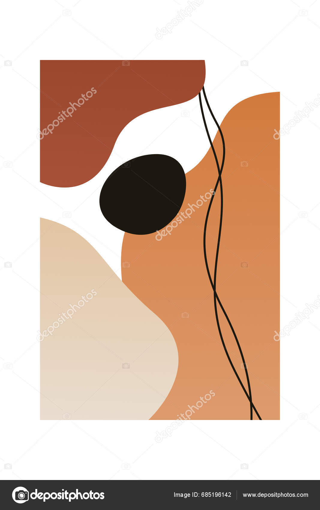 Abstract Bohemian Wall Art Decoration Poster Abstract Minimalist Wall ...