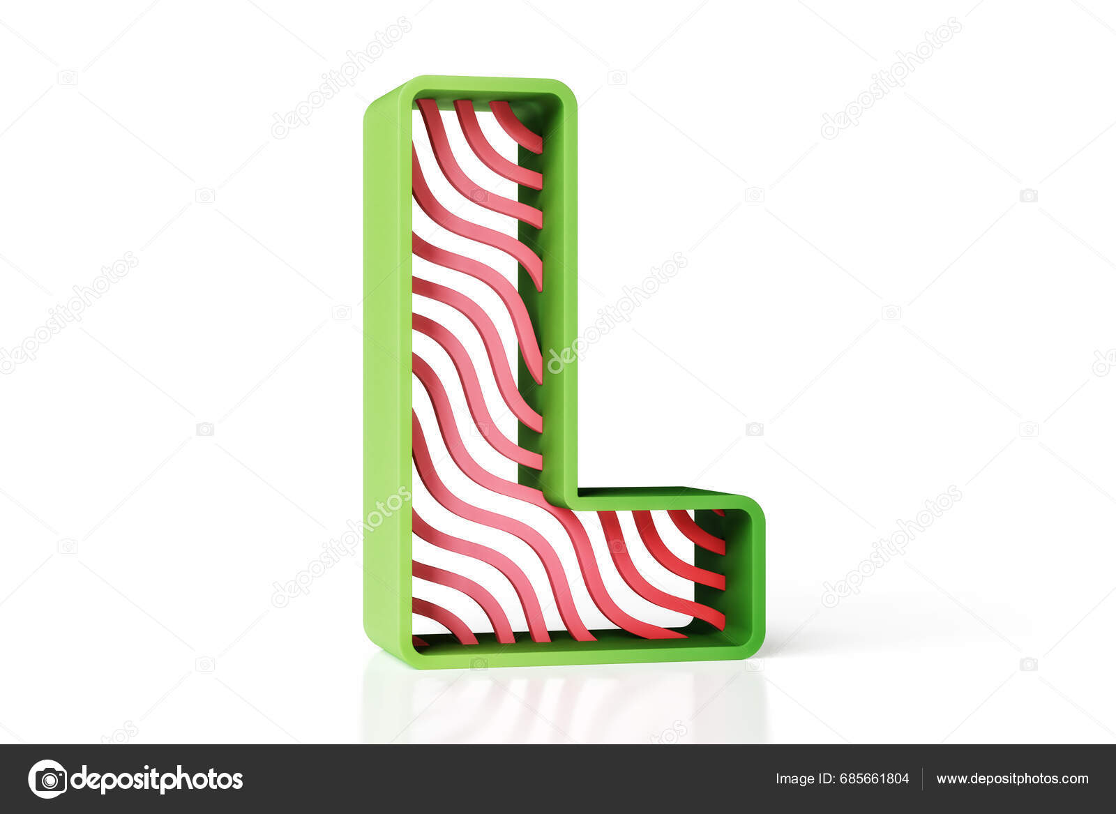 New Fashionable Typographic Character Made Green Red Color Scheme ...