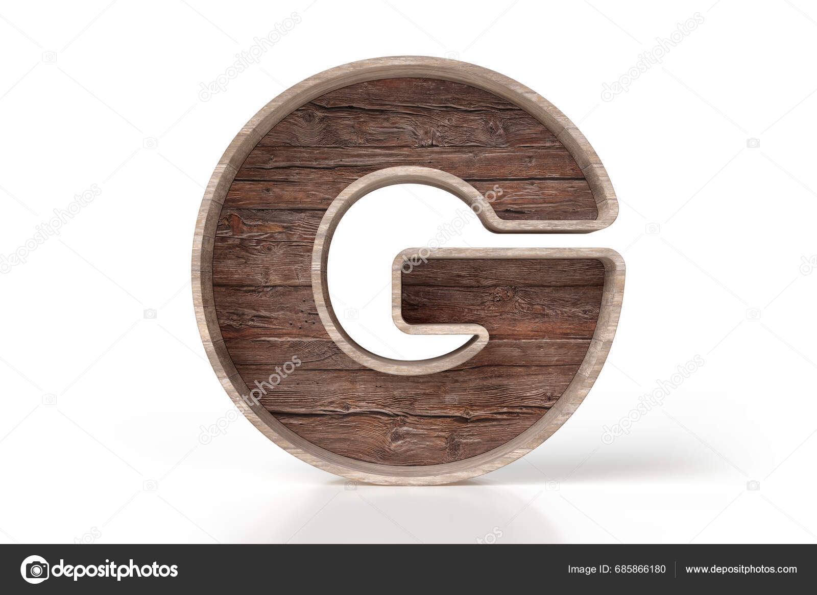 Letra Alfabeto Estilo Rústico Hecha Tablones Madera Corteza Alta ...