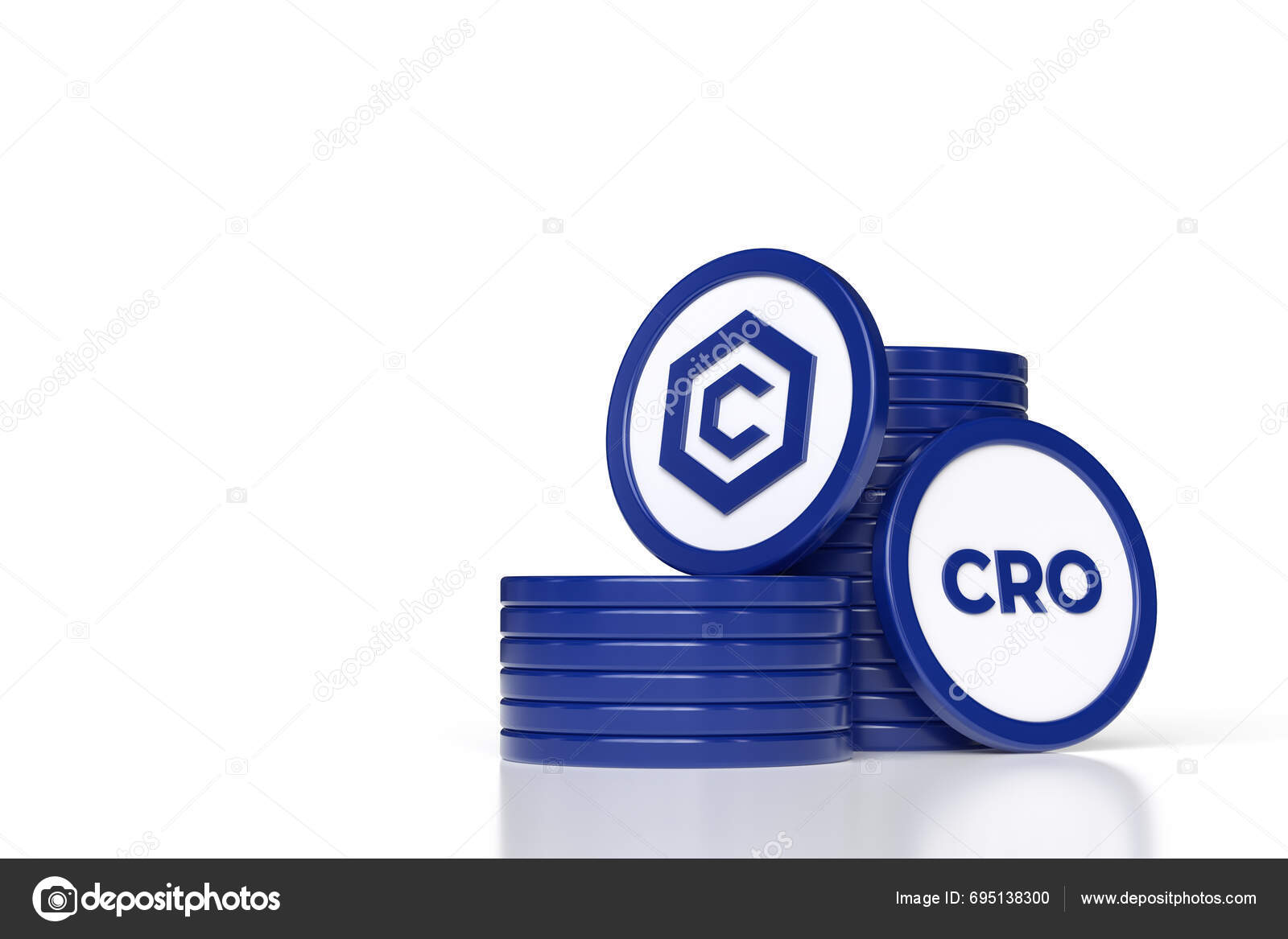 Set Cronos Cro Coin Stacks Tokens Showing Logo Ticker Illustrative ...