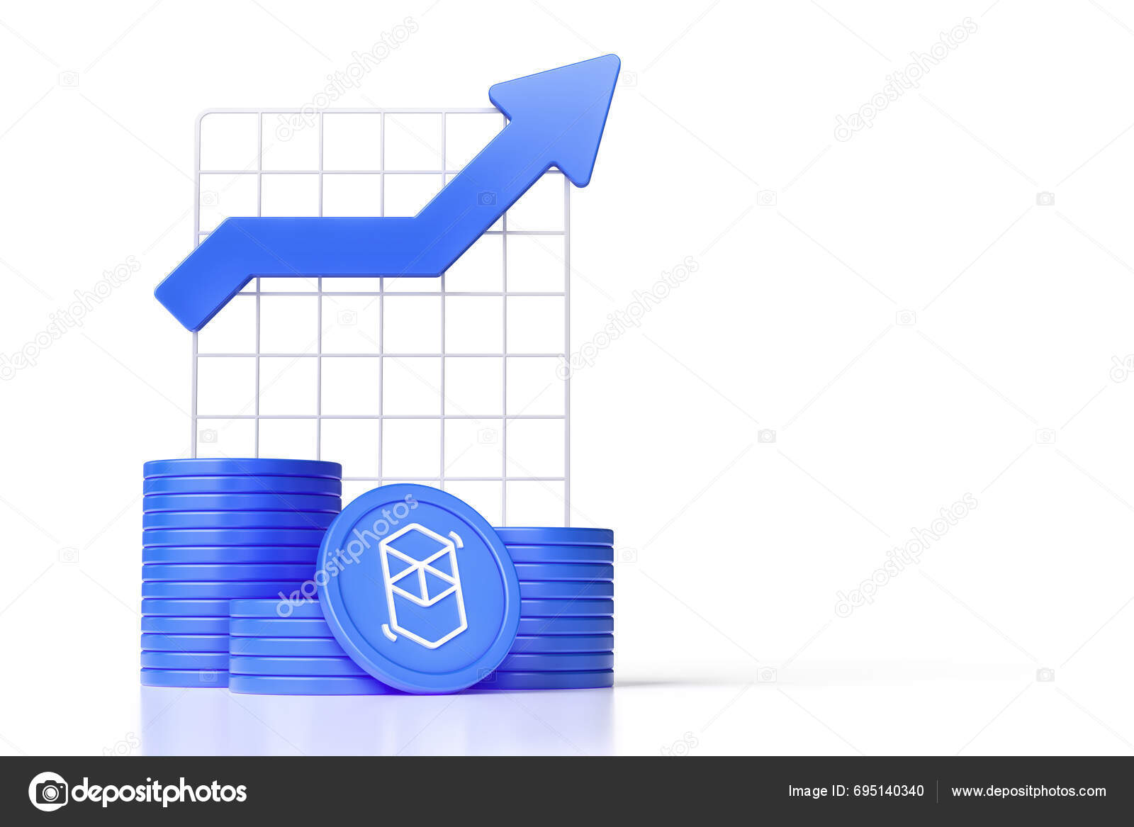 Fantom Ftm Cryptocurrency Tokens Stacked Next Chart Uptrend Arrow ...