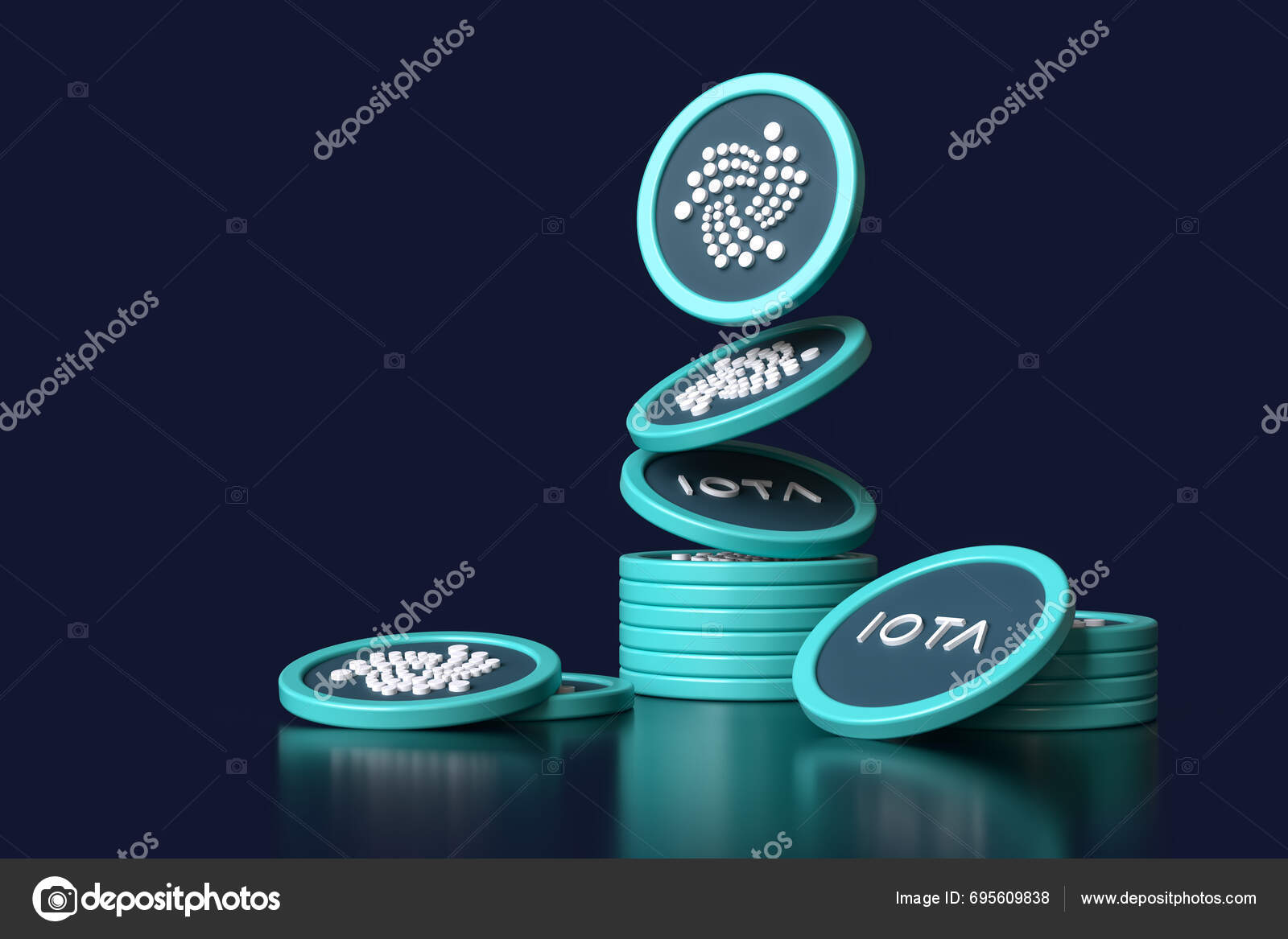 Iota Cryptocurrency Tokens Motion Forming Stack Design Suitable Digital ...