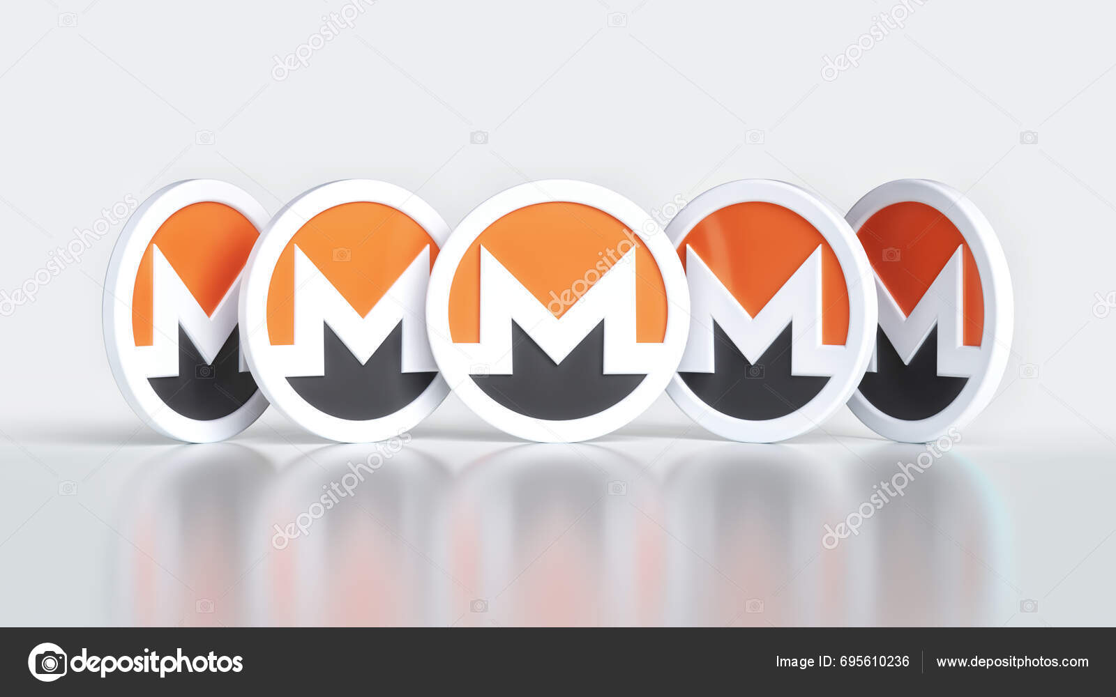 Monero Xmr Token Icons Seen Several Different Angles White Background ...