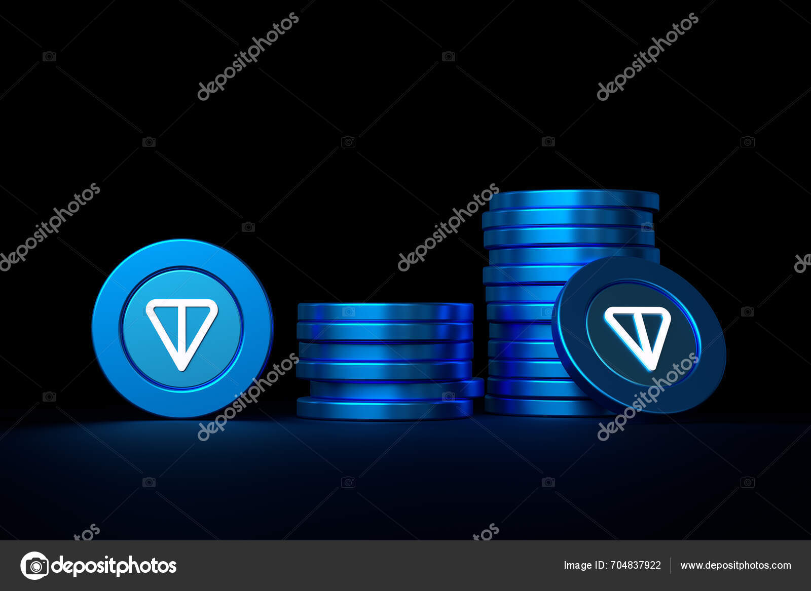 Toncoin Ton Cryptocurrency Coin Stacks Dark Background Design Suitable ... Toncoin Ton Cryptocurrency Coin Stacks Dark Background Design Suitable ...